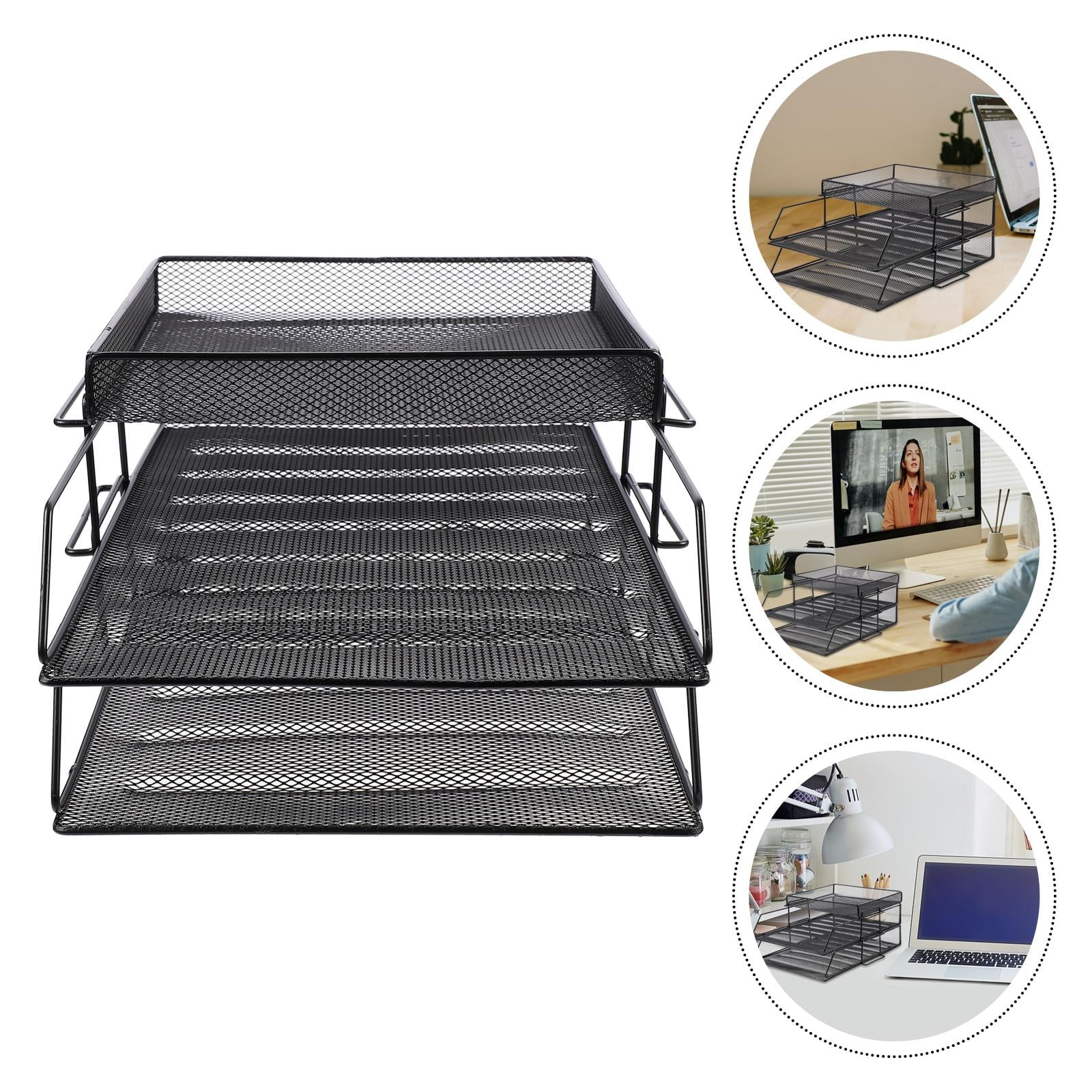 HEMOTON FRCOLOR Iron Mesh File Shelf 1Pc with Hollow Design for ...