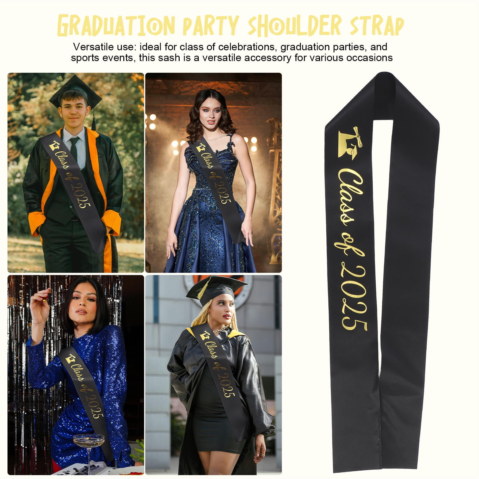 HEMOTON FRCOLOR Graduation Sash for Class of 2025 Party Sash Belt for ...