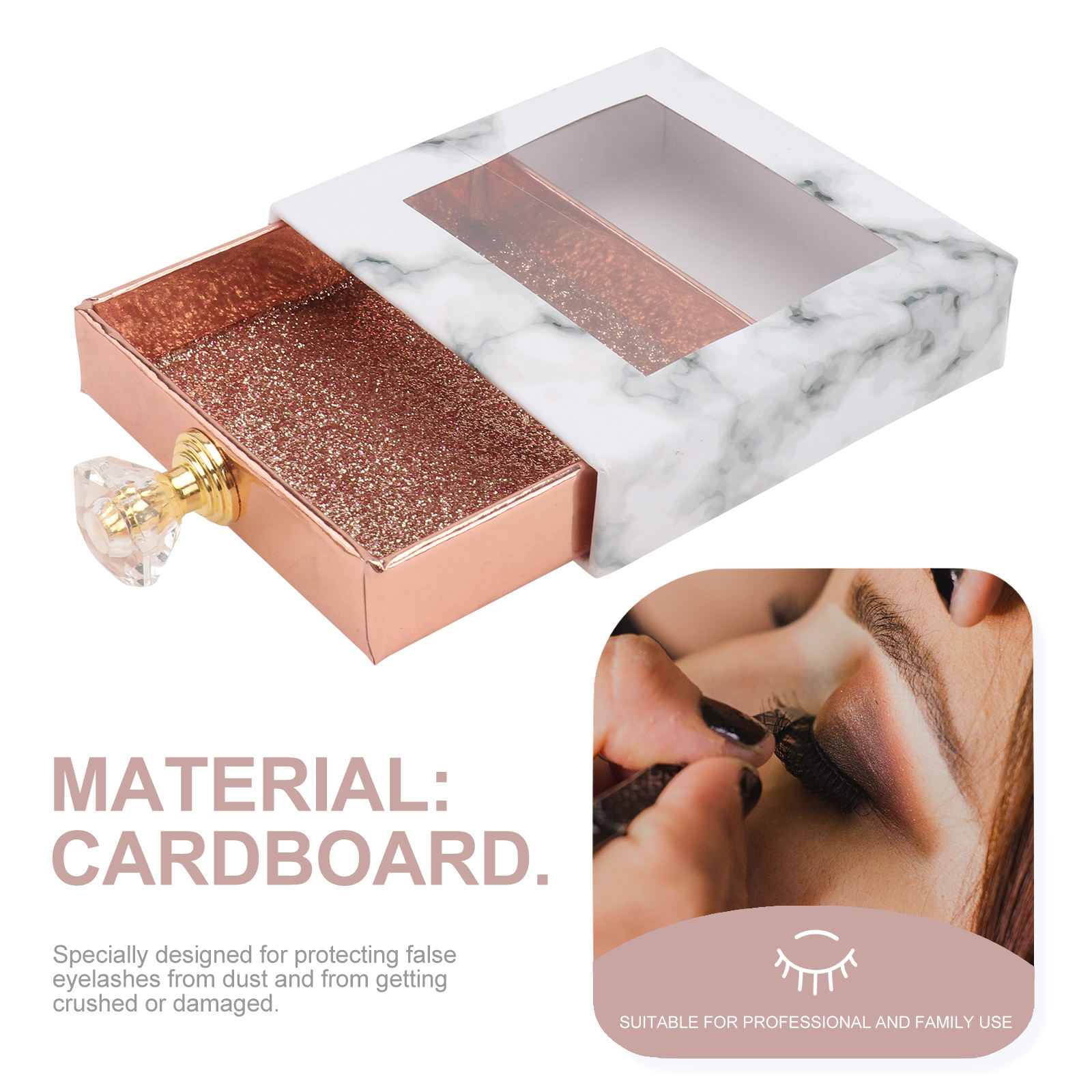 HEMOTON Fake Eyelash Organizer Pull Out Case False Kit Styling White ...