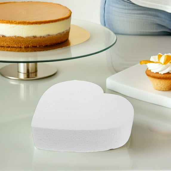 HEMOTON Faux Wedding Cakes 2Pcs Heart Shaped Foam Cake Dummy for ...