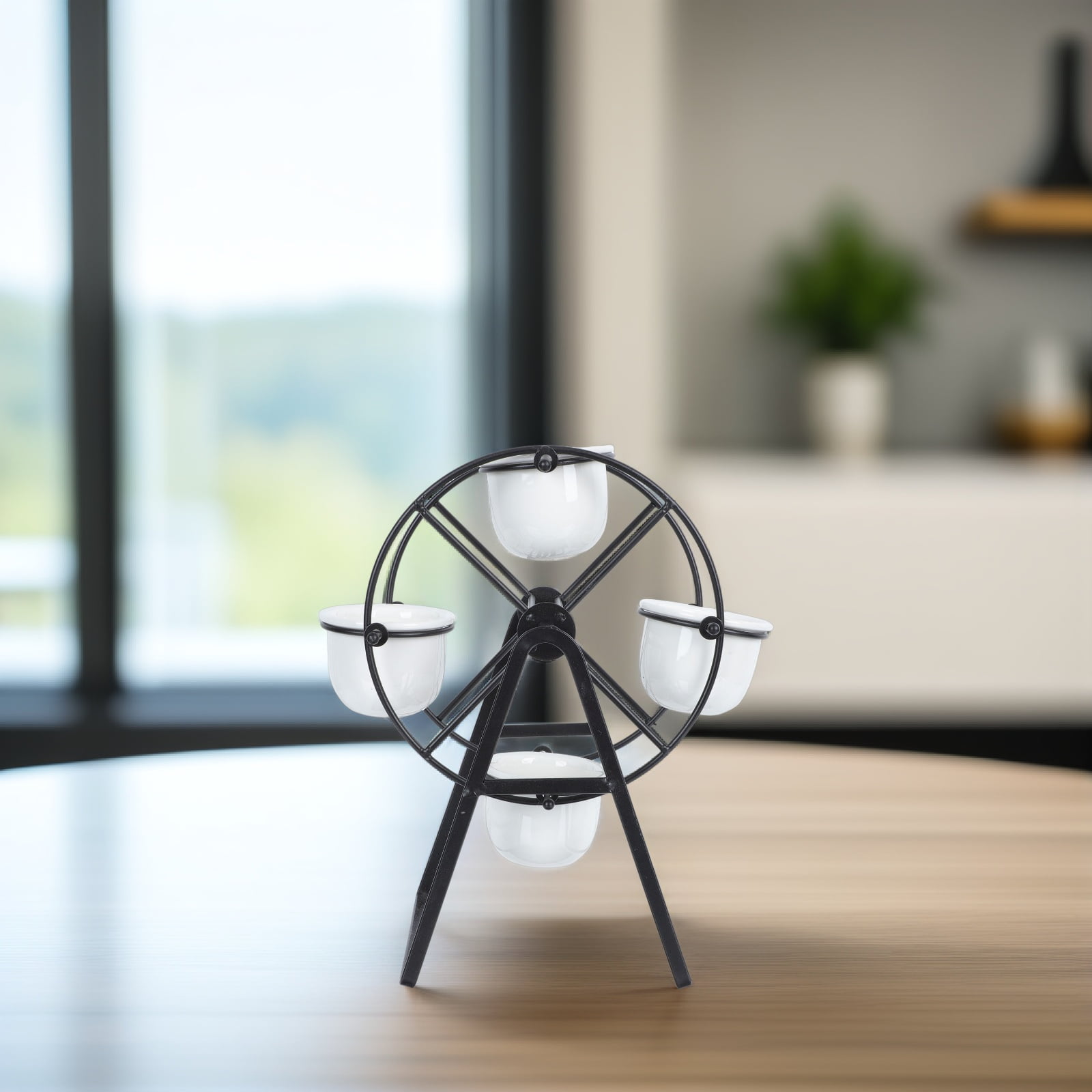 HEMOTON Ferris Wheel Flower Pot Ornamental Plant Holder Indoor ...