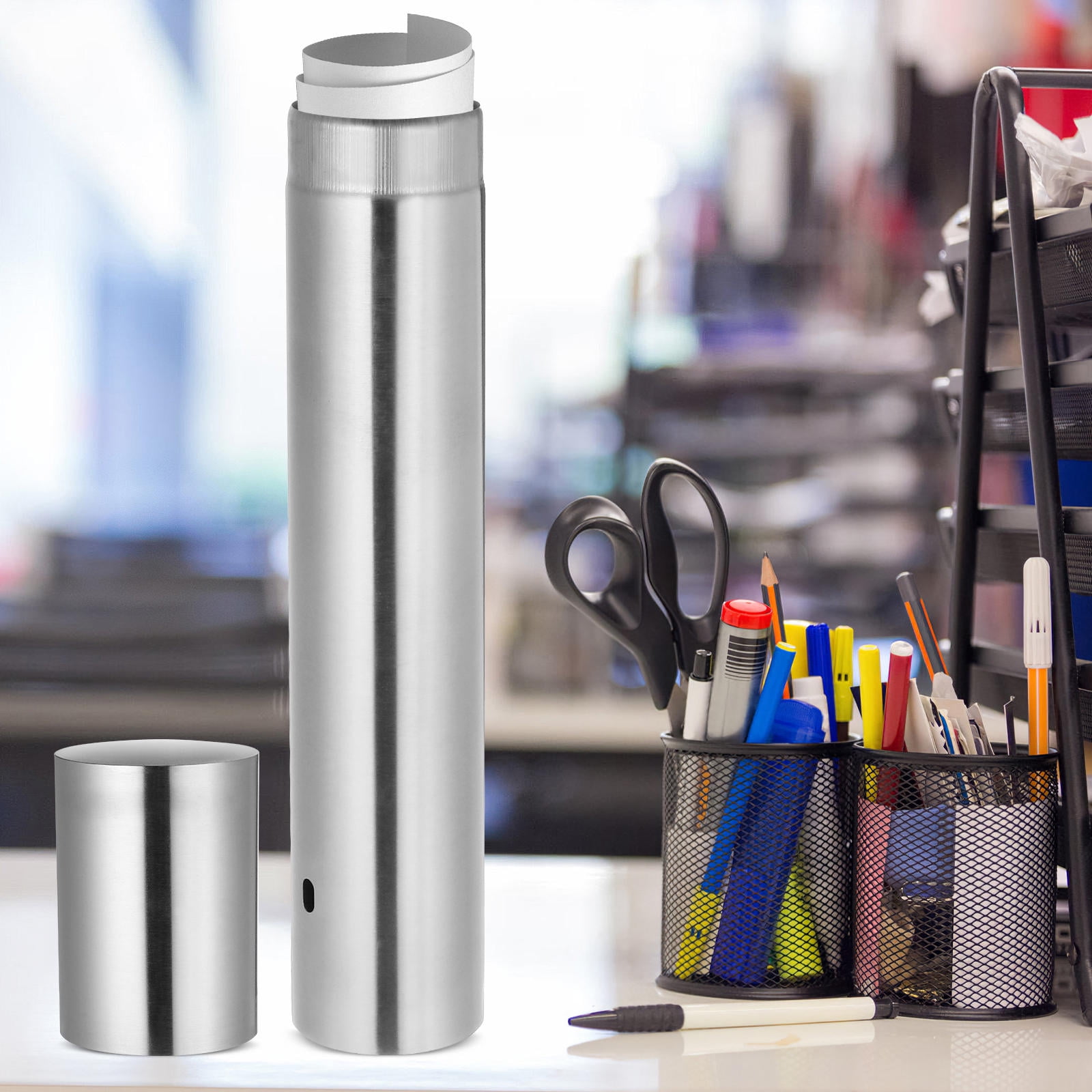 HEMOTON File Storage Tube Stainless Steel Certificate Holder Tube Birth ...