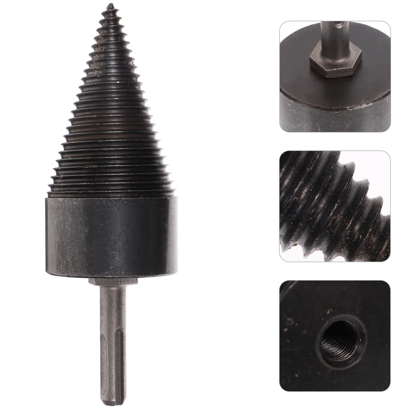 RENACLIPY Firewood Drill Bit Splitter 1 Pack Steel Wood Splitting Tool ...