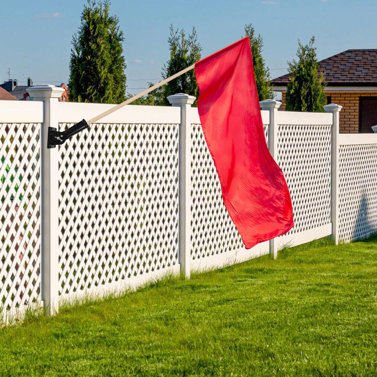 HEMOTON Flag Pole Holder 180 Degree Rotatable Wall Mount Bracket ...