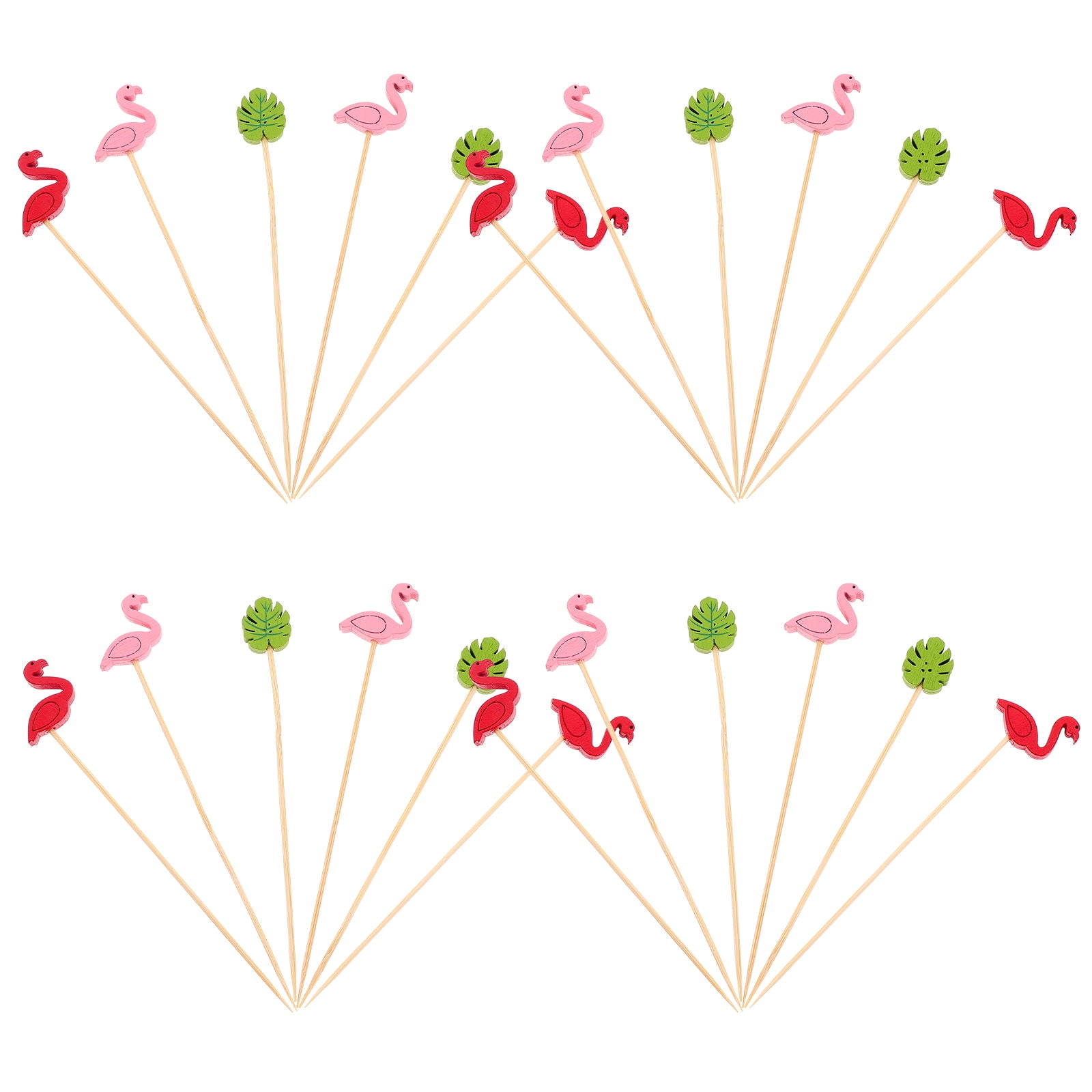 Phenofice Flamingo Leaf Decorative Cocktail Picks, Assorted Design, 200 ...