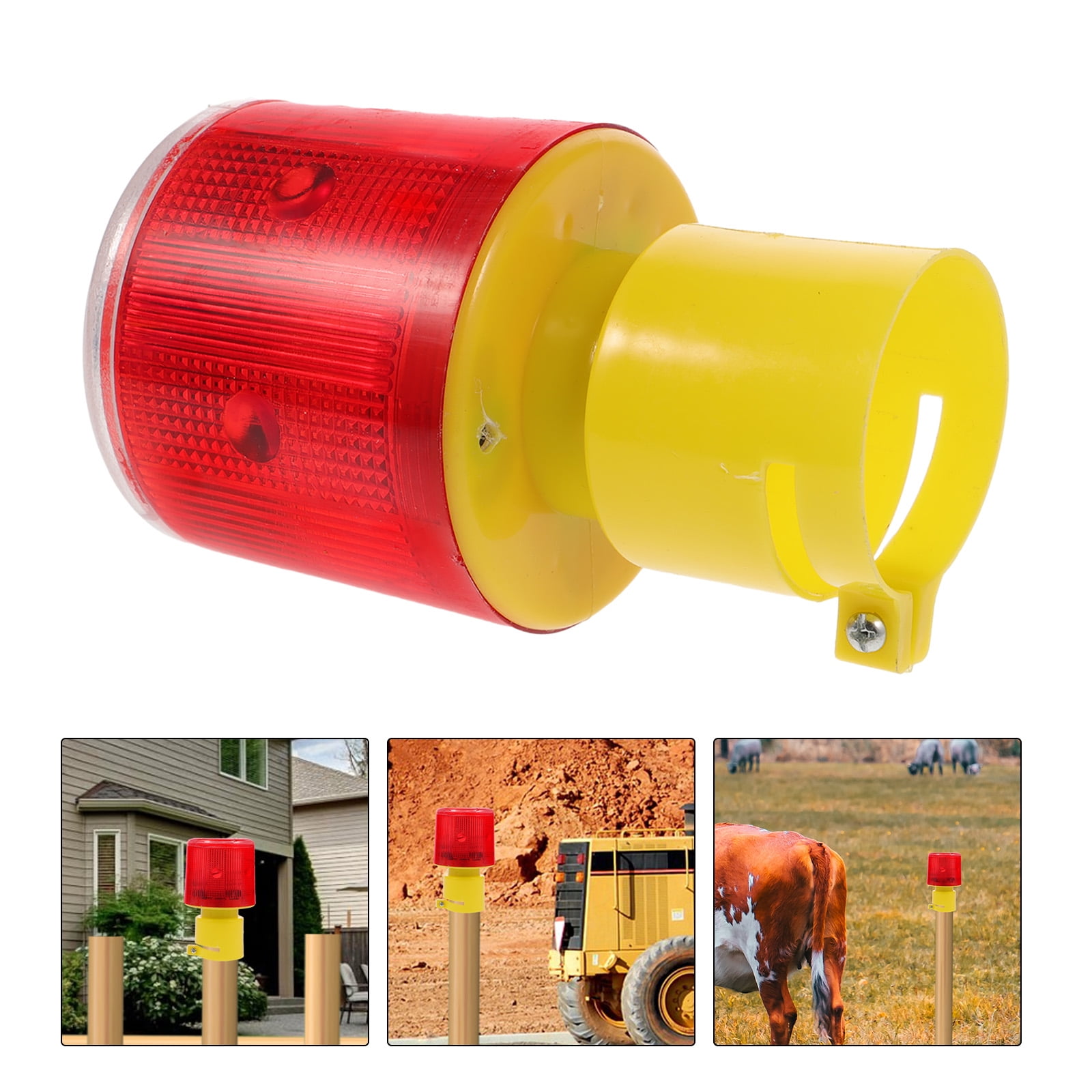 HEMOTON Flashing Solar Warning Light Sign Flicker Beacon Strobe Red ...