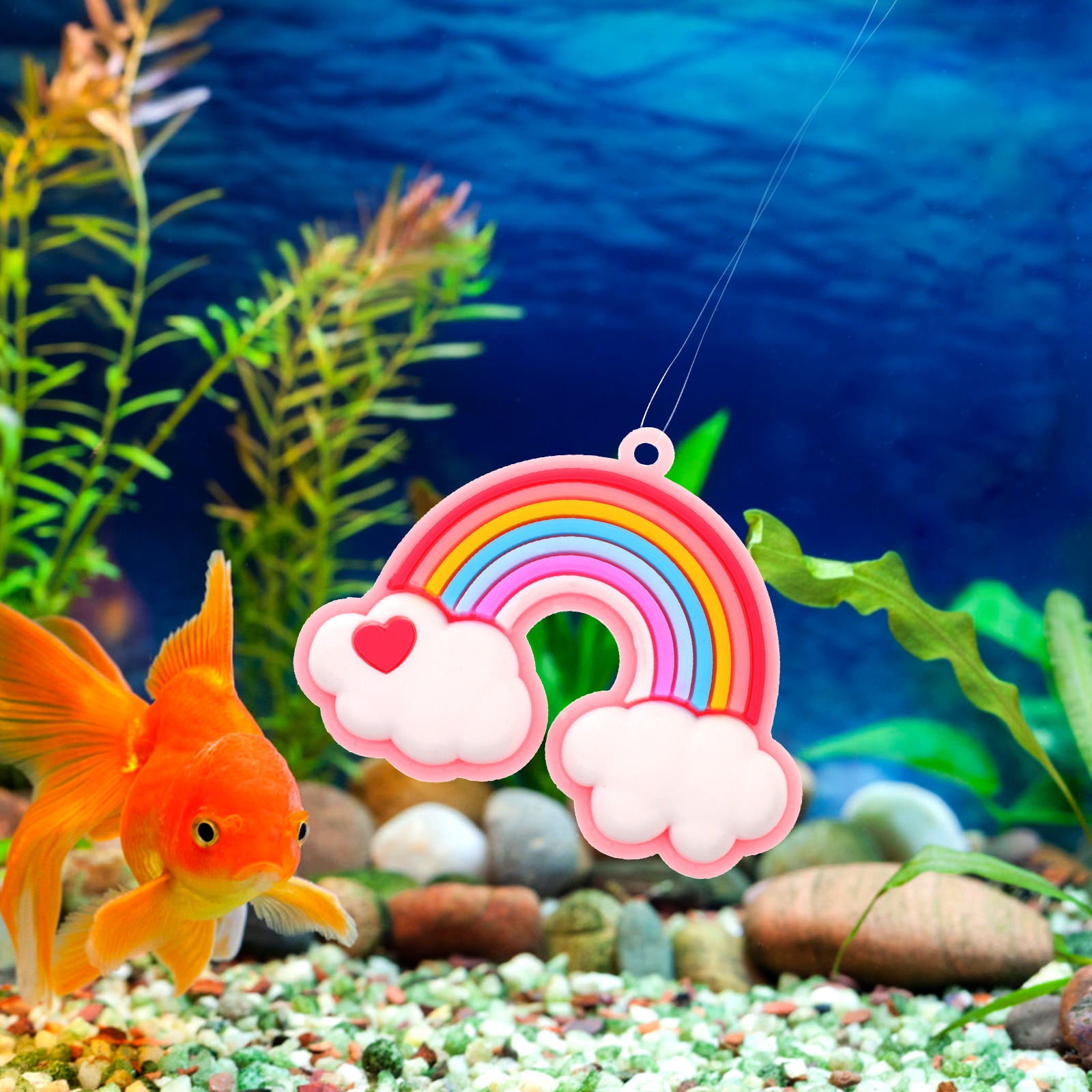 HEMOTON Floating Fish Tank Decorations with Cartoon Figurines for ...
