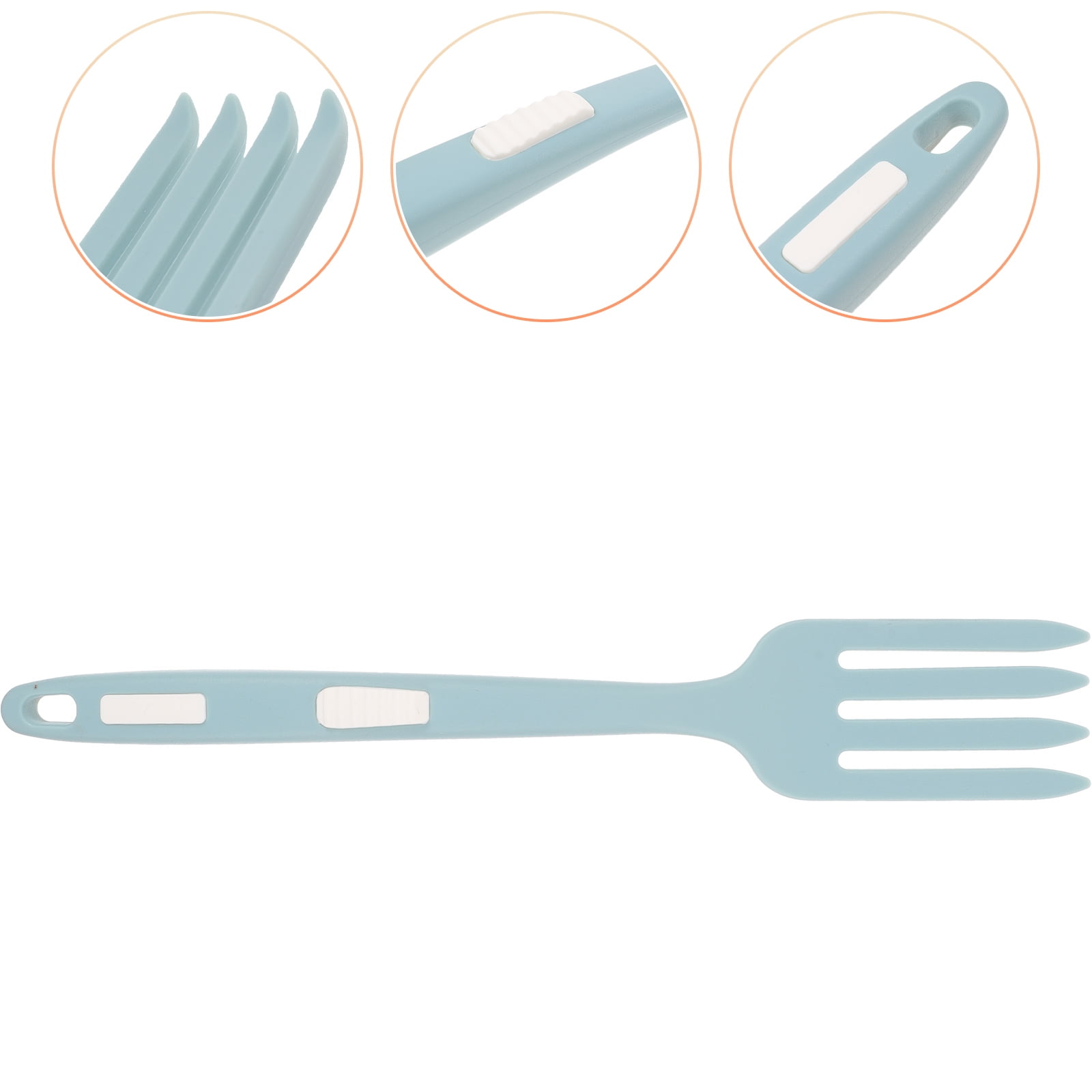 HEMOTON Forks Silverware Large Silicone Cooking Fork Salad Mixing Fork ...