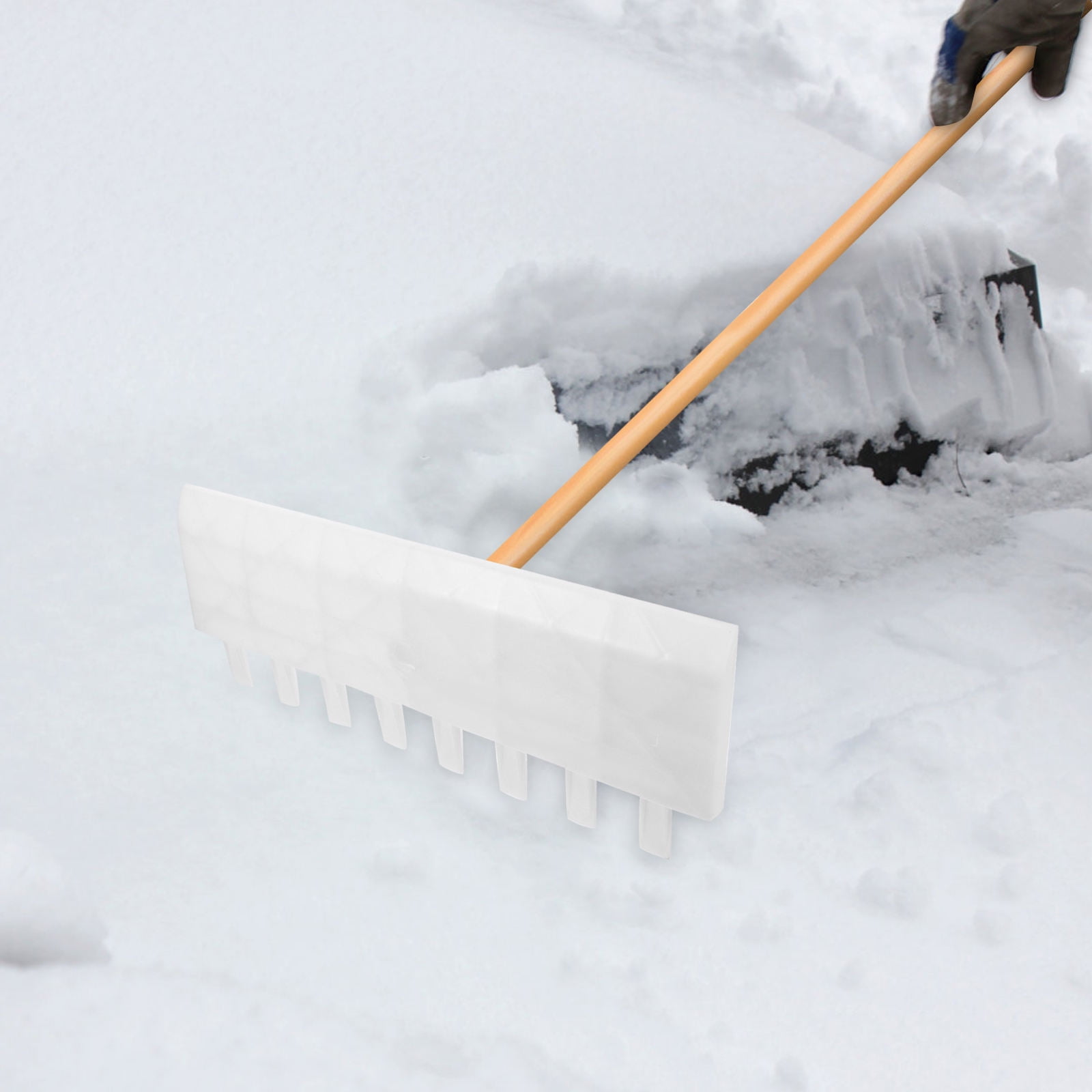 HEMOTON Garden Pine Needle Rake Portable Plastic Lawn Rake Garden Shrub ...