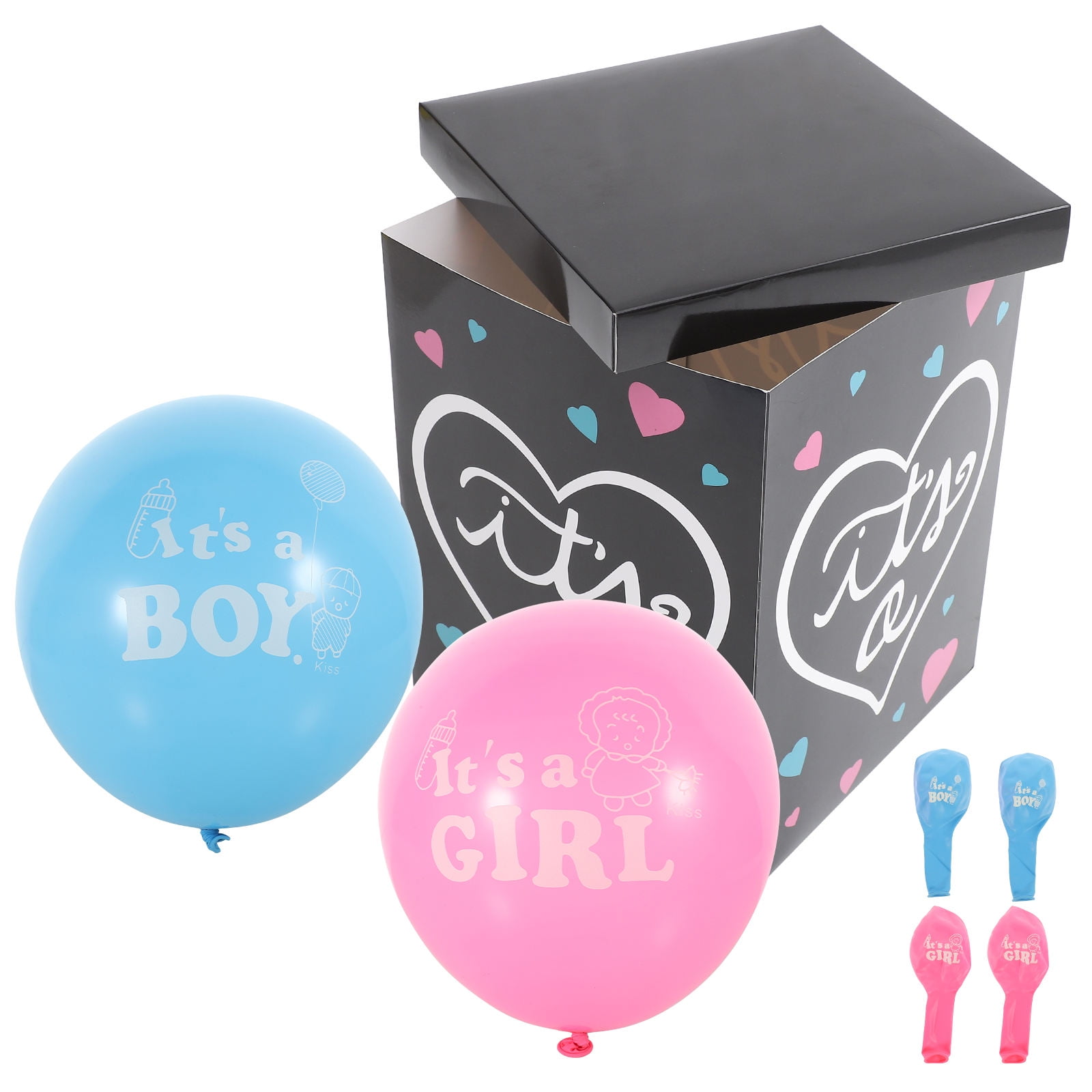 HEMOTON Gender Reveal Balloon Box for Baby Shower Assorted Color Paper ...