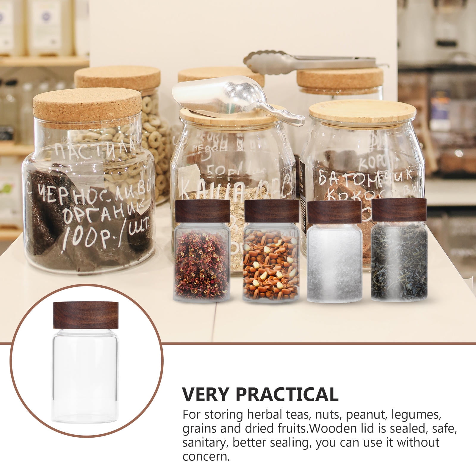 RENACLIPY Clear Jar Glass Tea Jar Brown 1pc - Walmart.com