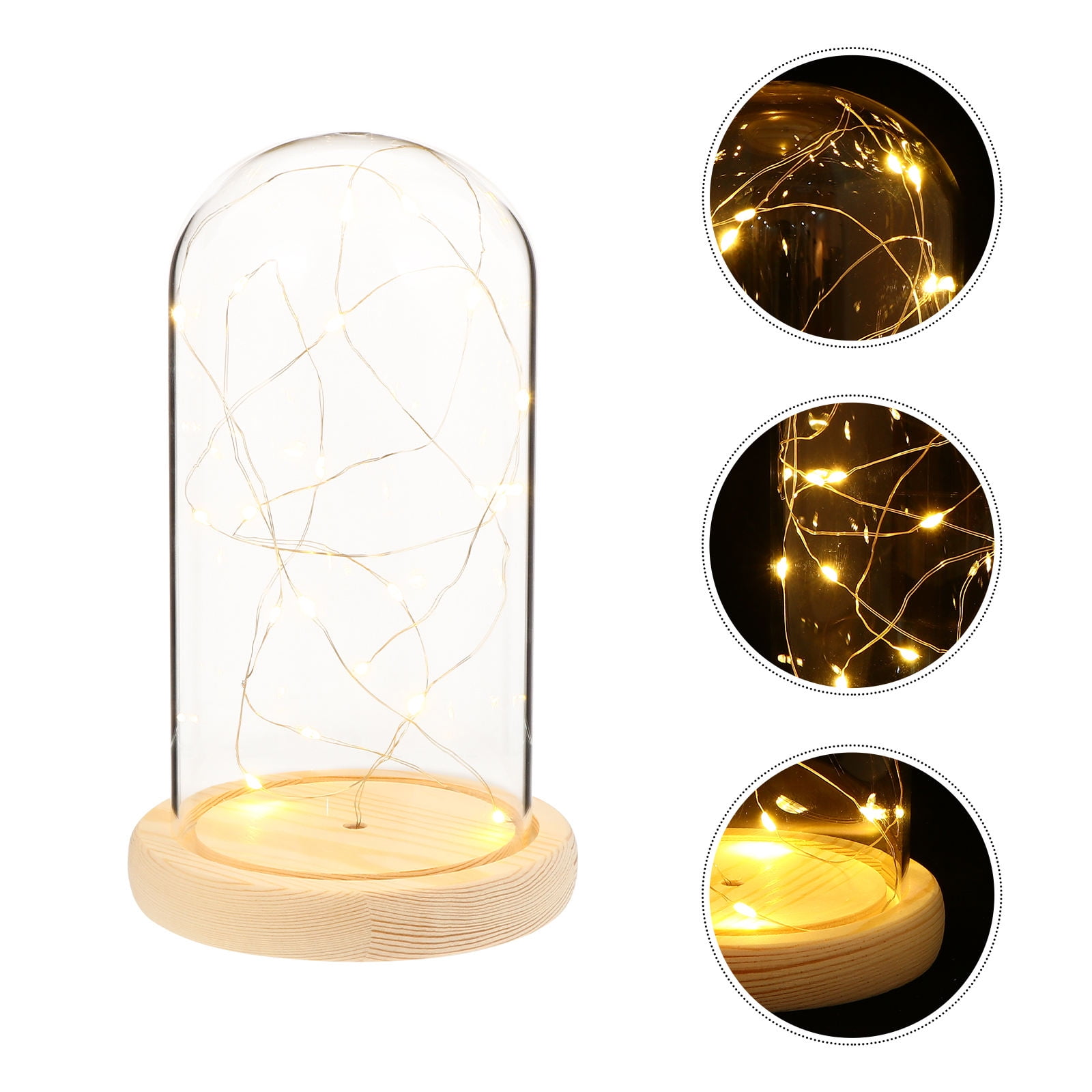 HEMOTON Glass Dome Night Light with Star Lights for Decor Assorted ...
