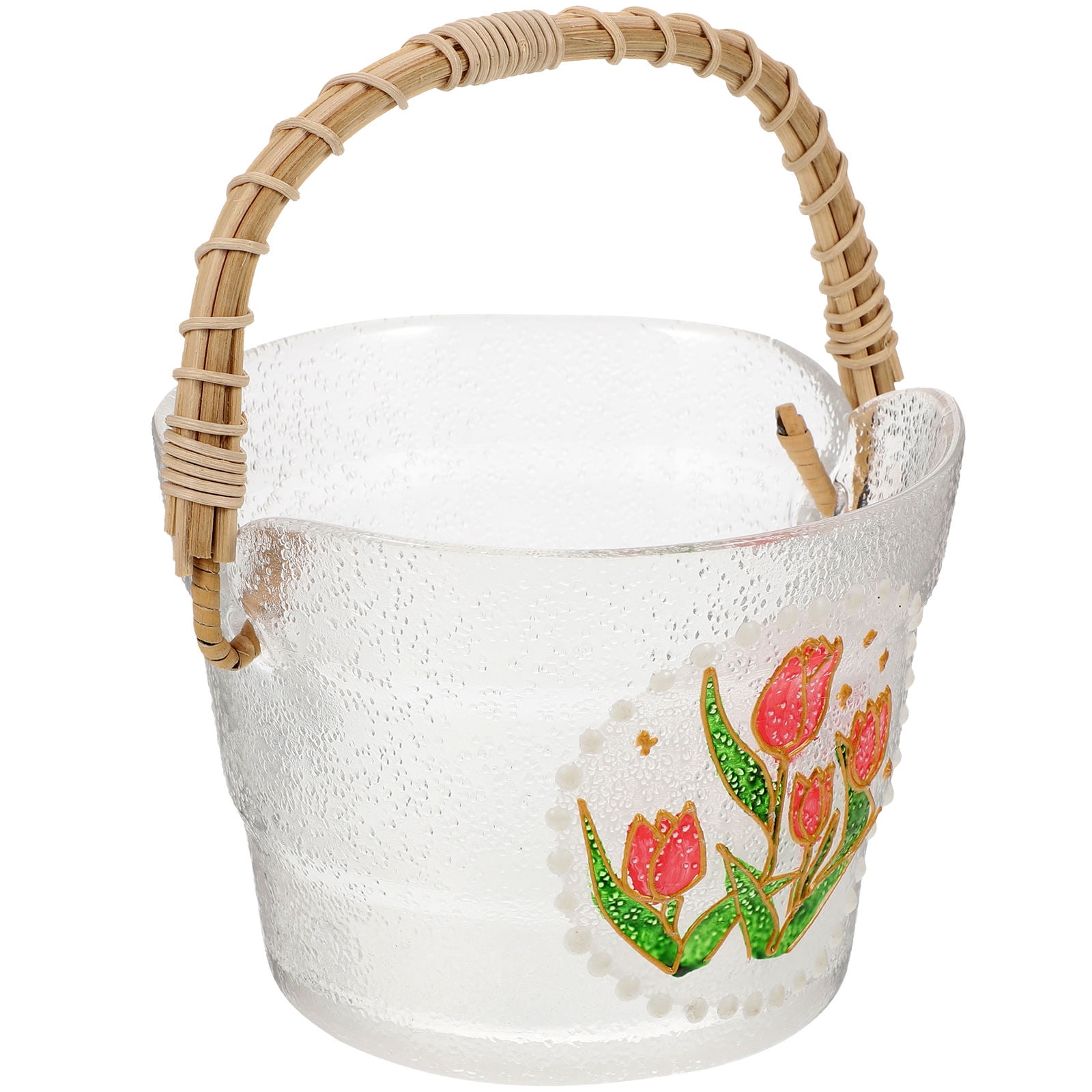 HEMOTON Glass Fruit Bucket Dried Fruit Bucket Candy Dessert Serving ...