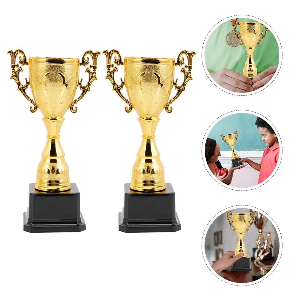 HEMOTON Golden Plastic Trophy for Kids Use Creative Shaped Winner Award ...