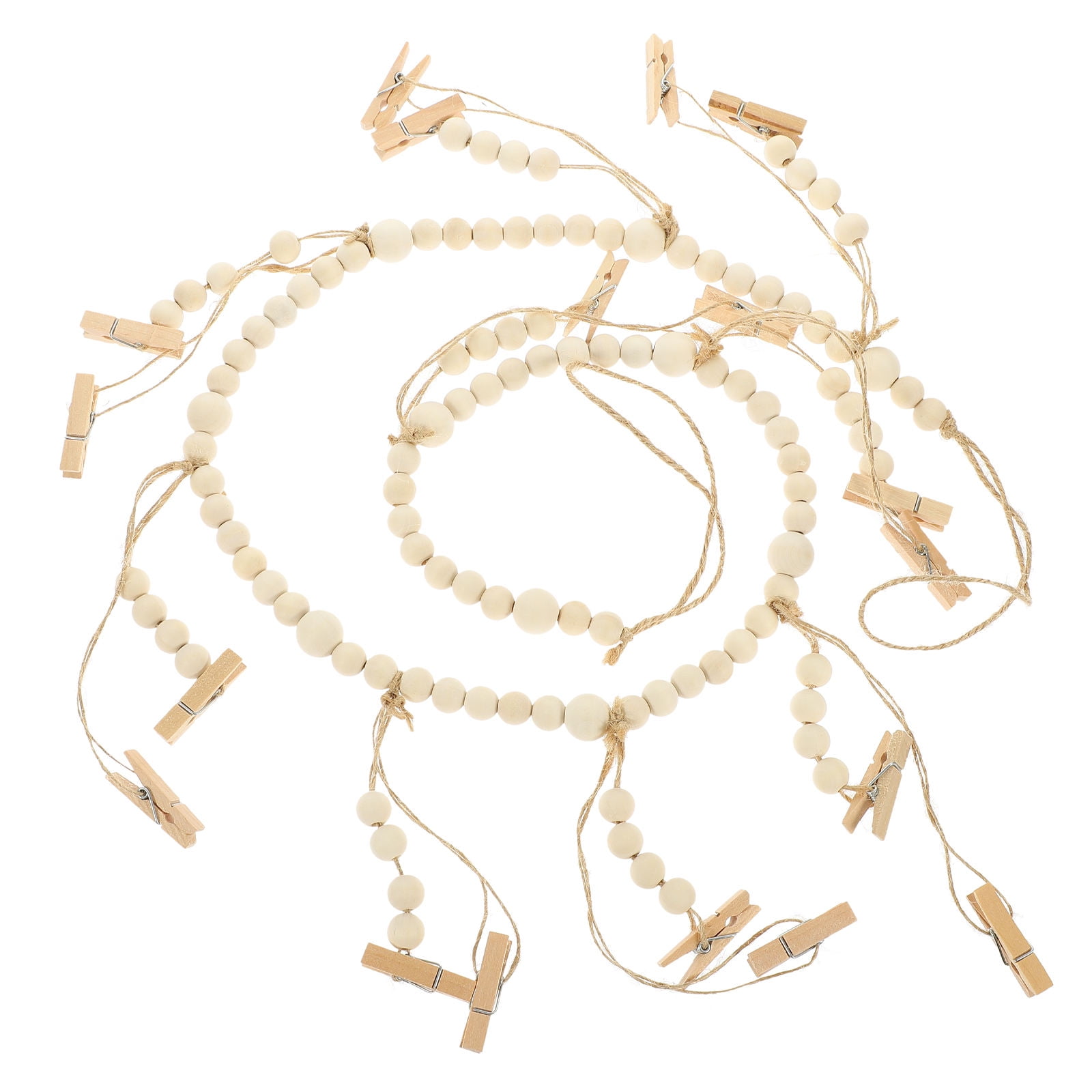 HEMOTON Golden Wooden Photo Clips with Rope Garland for Wall Decor to ...