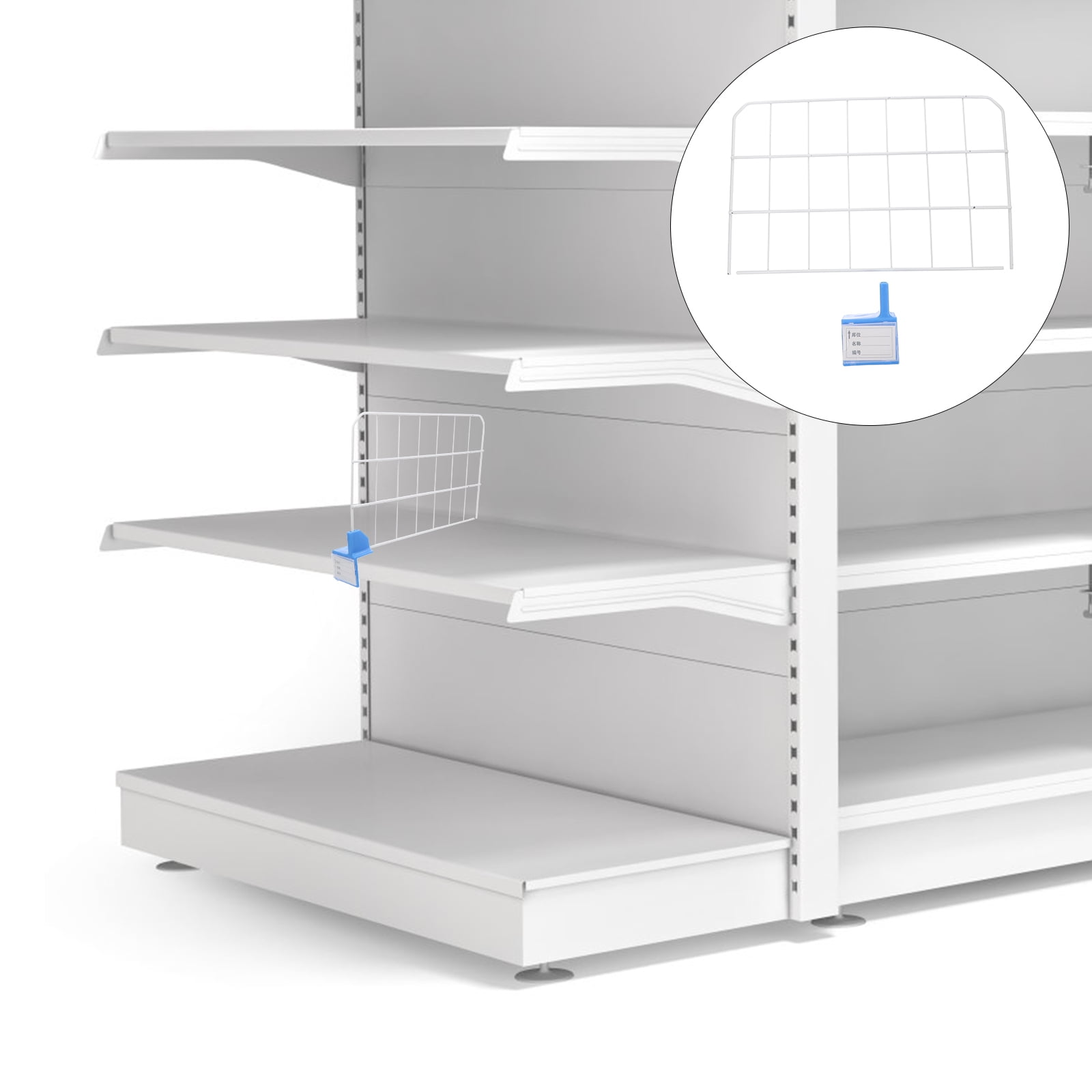 HEMOTON Goods Side Divider Store Separator Shelf Splitter Storage White ...