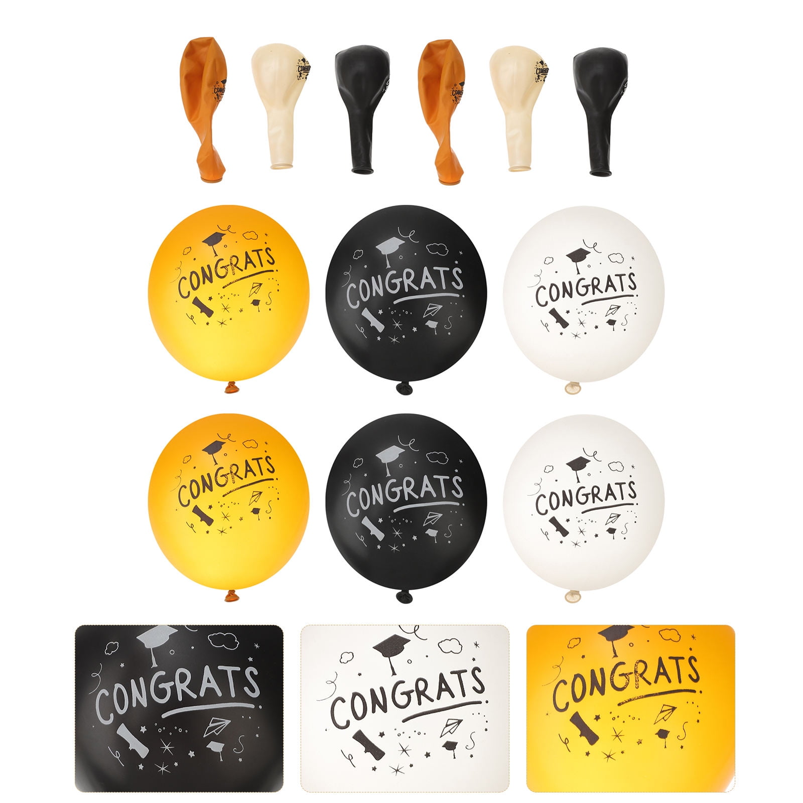 HEMOTON Graduation Party Balloons Set with 12 Assorted Color Latex ...