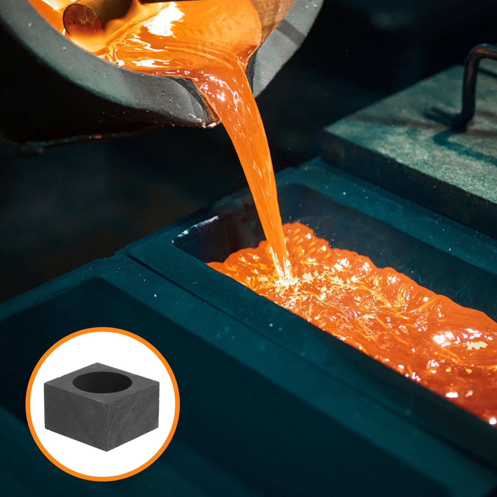 HEMOTON Graphite Ingot Mold Small Round Casting Sinker Melting Dark ...