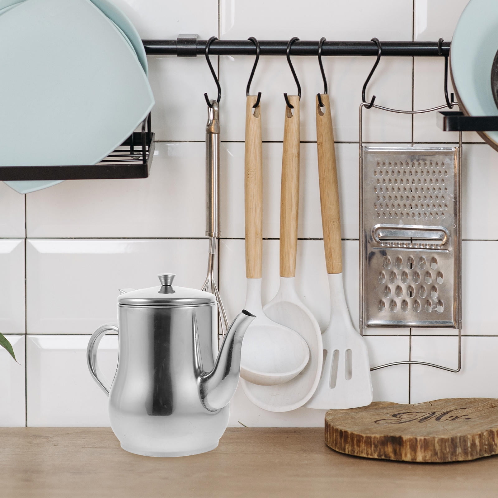 HEMOTON Grease Container With Strainer Stainless Steel Household Grease ...