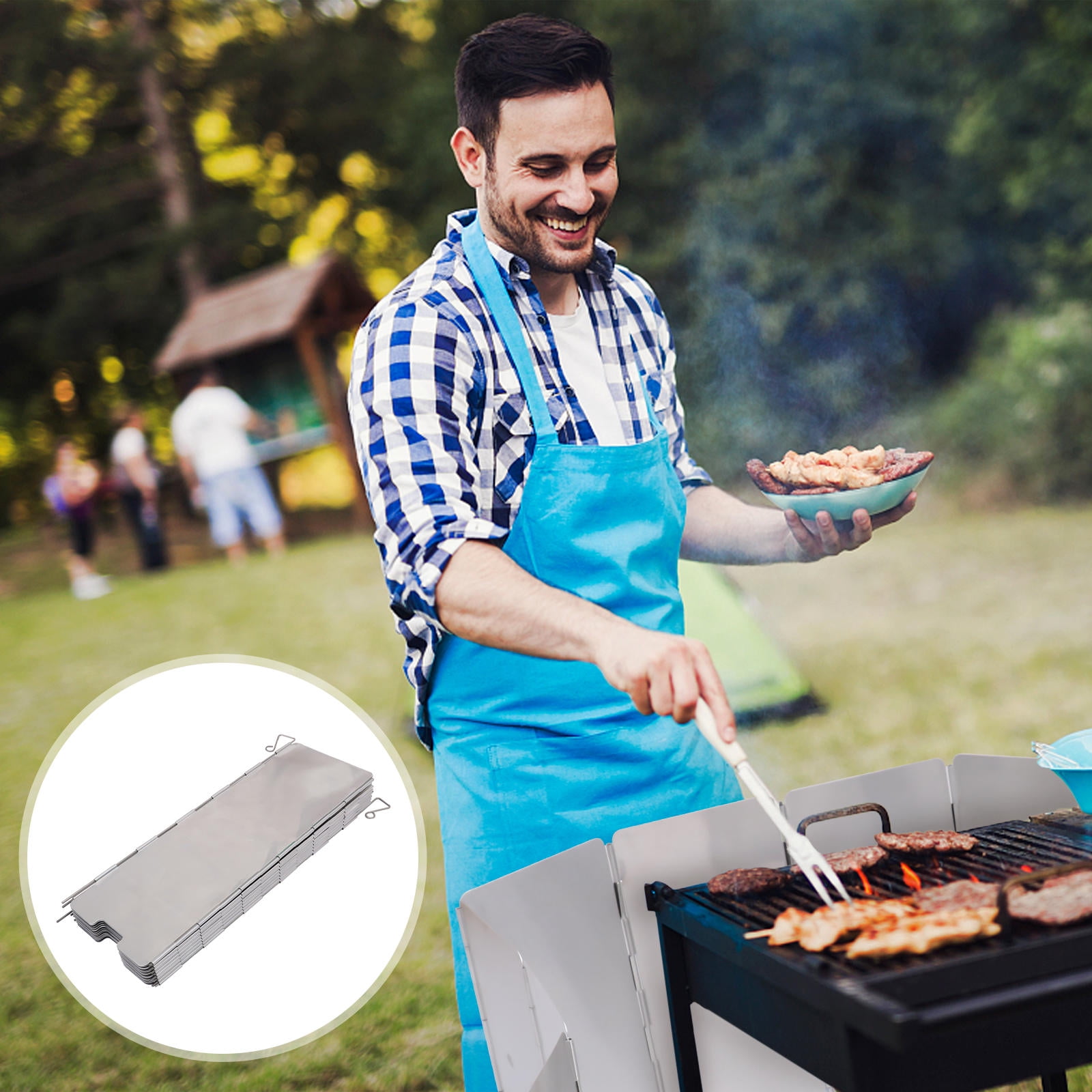 EXHUMKY Barbecue Windshield Aluminum Alloy 1Pcs 11.8x9.4in - Walmart.com