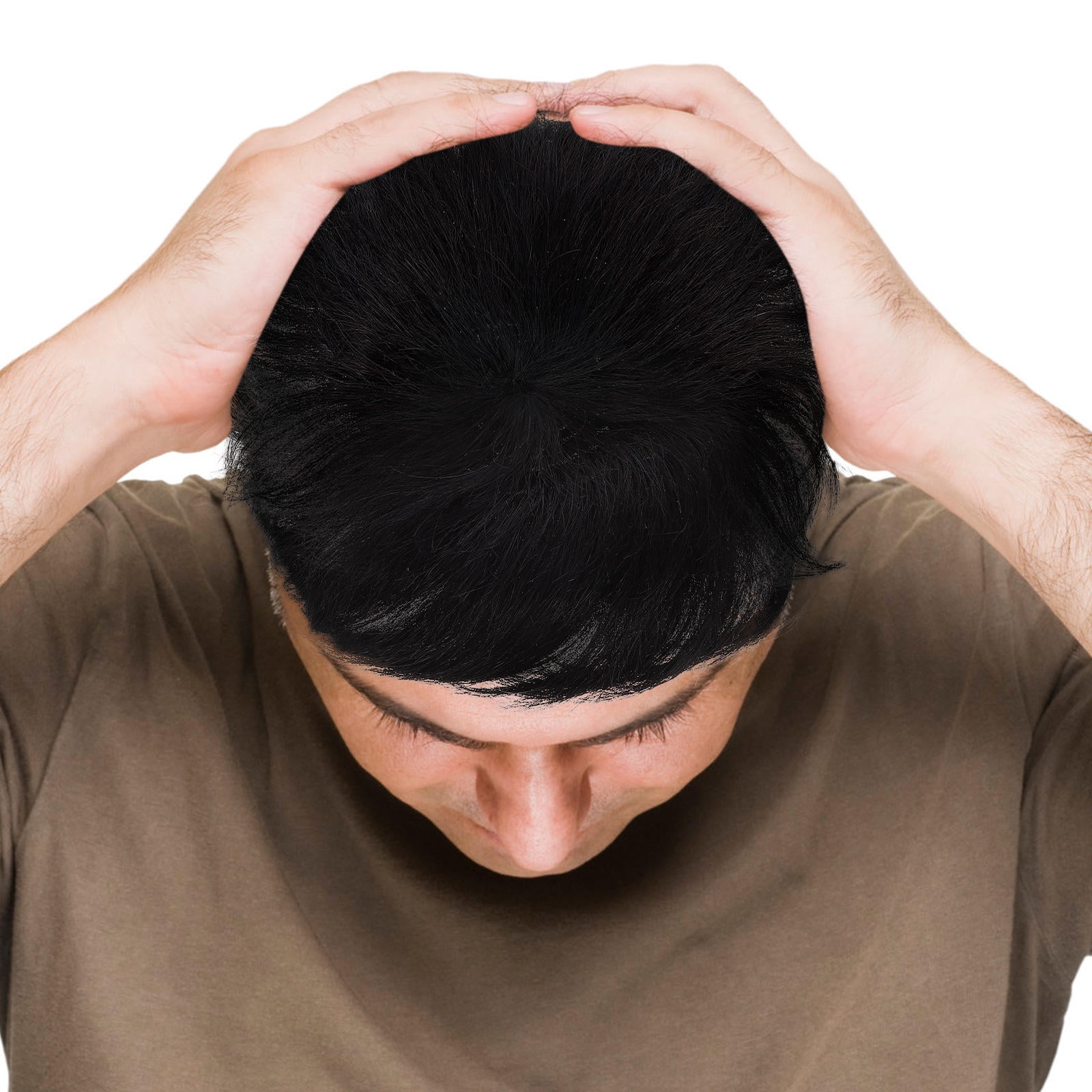 HEMOTON Hair Units for Men Hairpiece Toupee Male Wig Real Band Men's ...