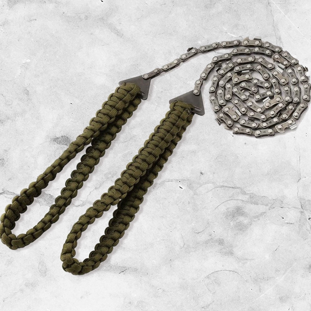 HEMOTON Hand Cawing Rope Chain Outdoor Survival Gear Pocket with Green ...