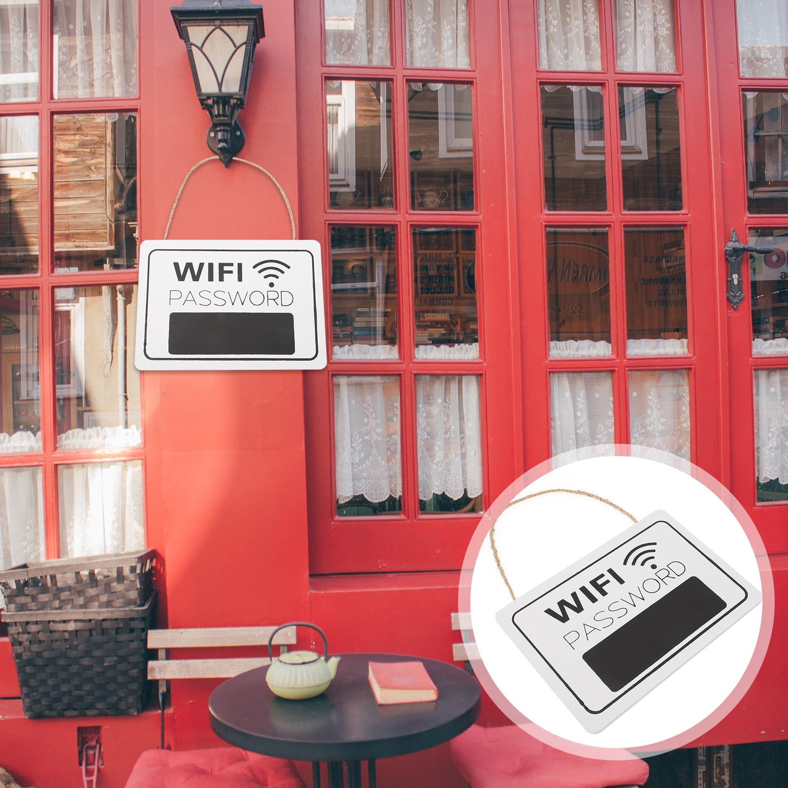 HEMOTON Hanging Wifi Sign Wifi Password Sign for Restaurant Shopping ...