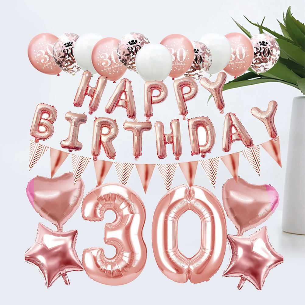 HEMOTON Gold Birthday Balloon Set Sequined Balloons Themed - Walmart.com
