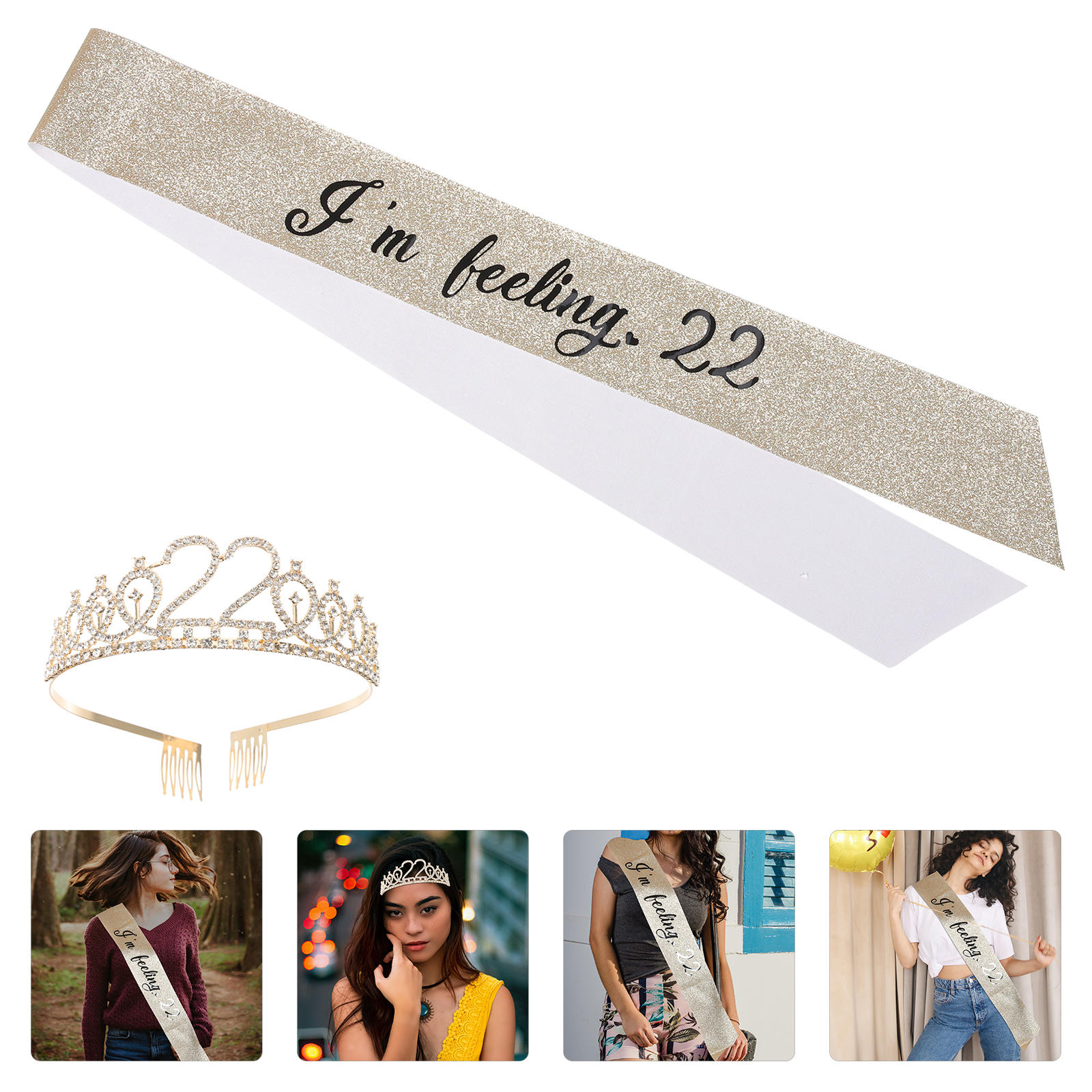 HEMOTON Headband for Girls Happy Birthday Hair Crown Headdress Hairband ...