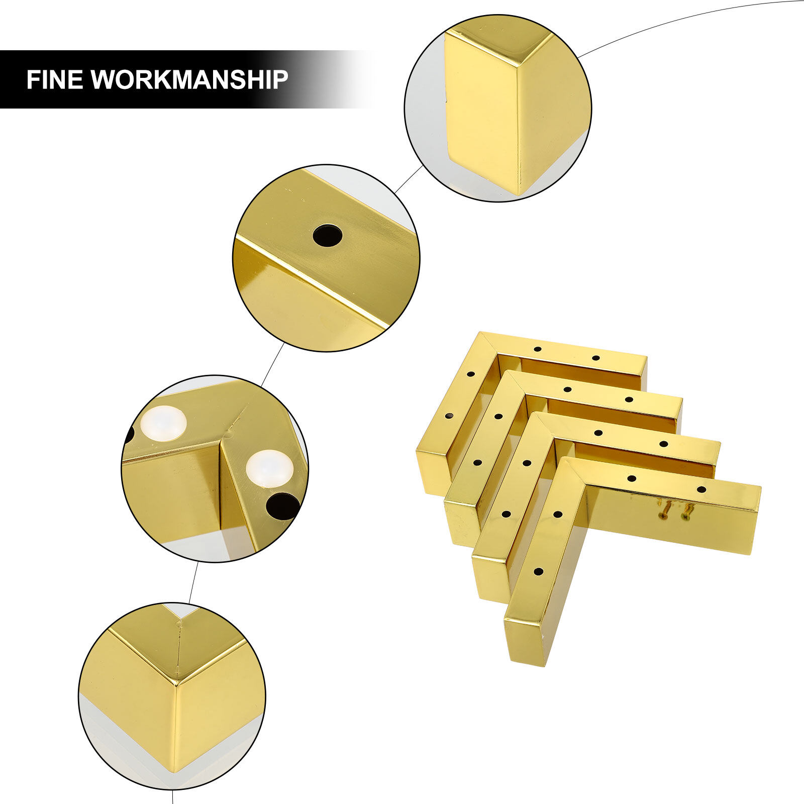 HEMOTON Heavy Duty Iron Bed Risers for Home Use Elevators Prevent Floor ...