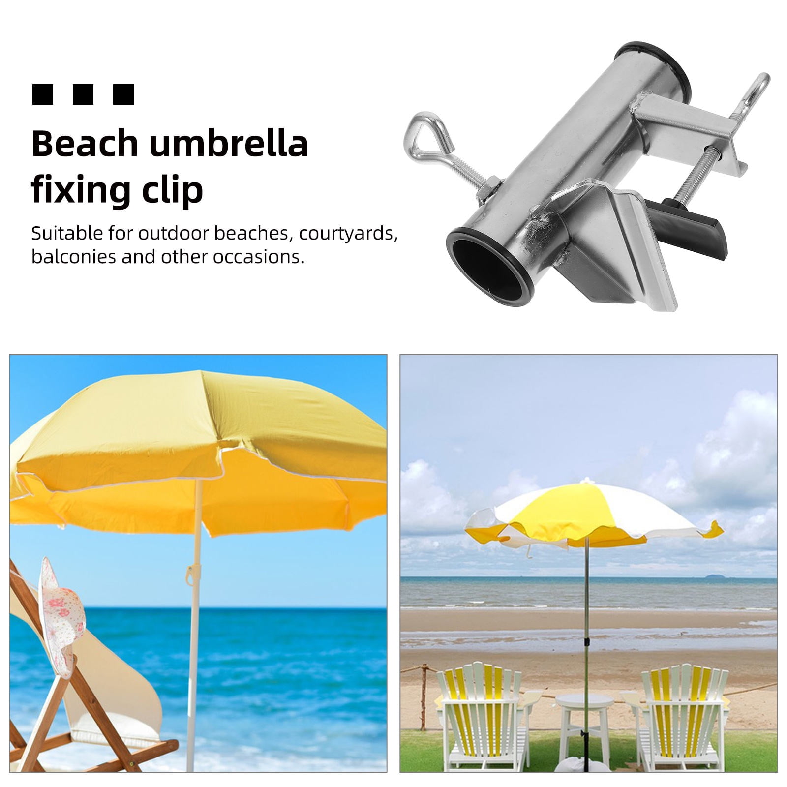 HEMOTON Heavy Duty Patio Umbrella Clamp Clip Umbrella Stand Holder ...