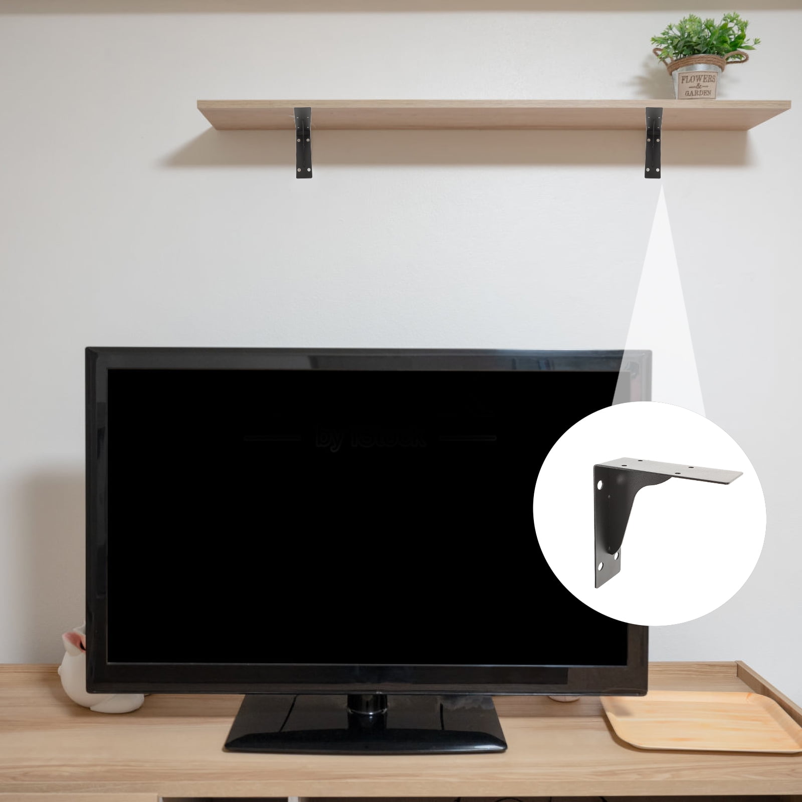 HEMOTON Heavy Duty Rustic Tripod Shelf Bracket for Kitchen - Wide Range ...