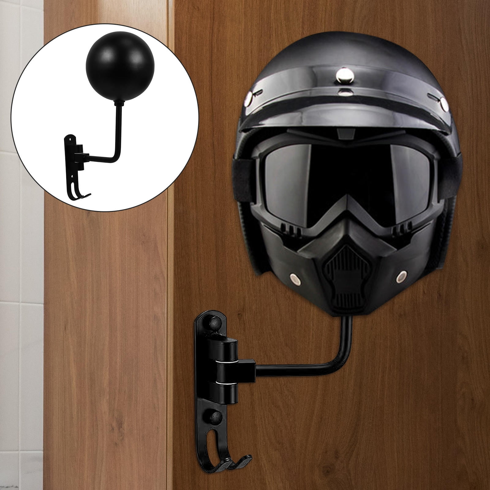 HEMOTON Helmet Holder Wall Mount Rack Support Motorcycle Display Stand ...