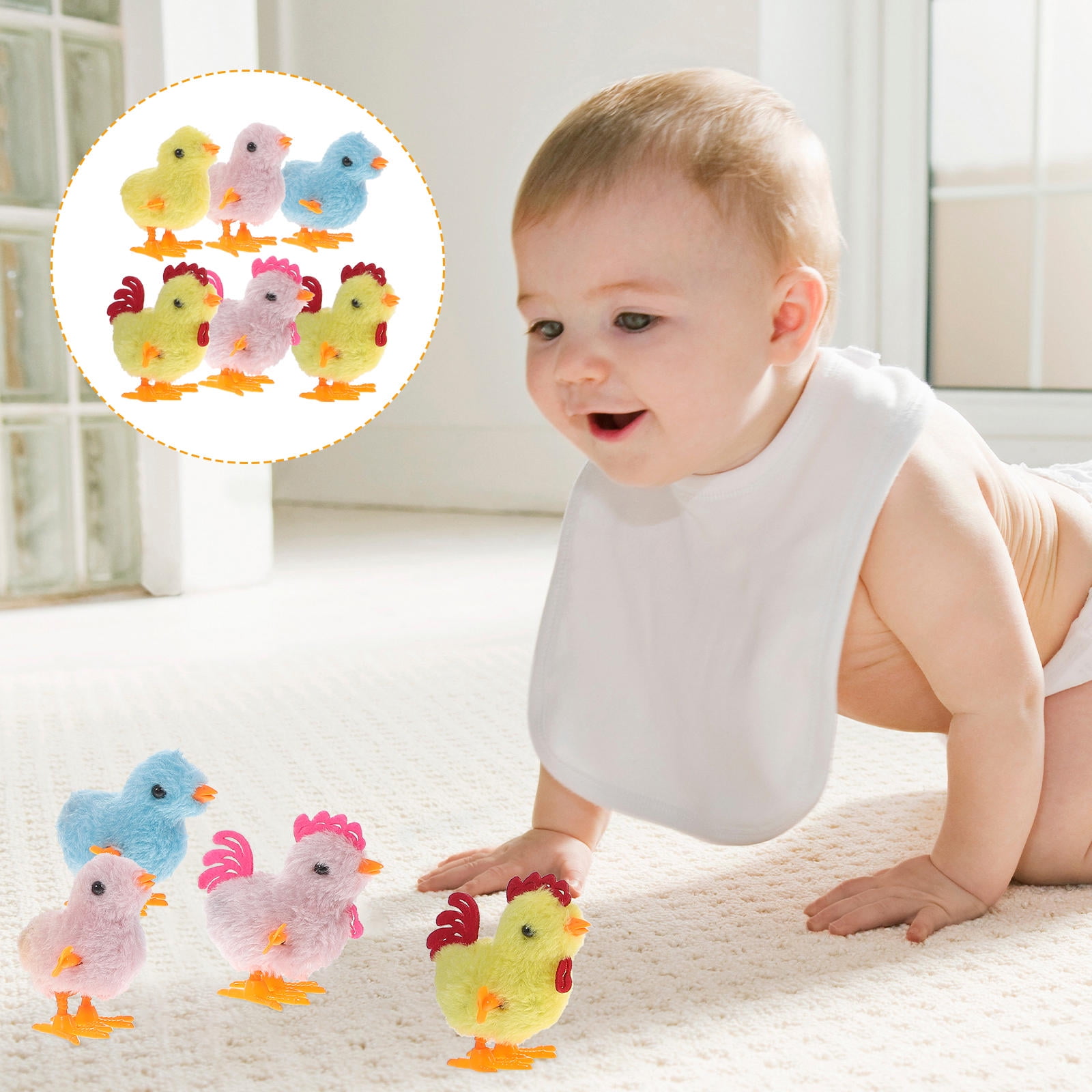HEMOTON Hemoton 6pcs Children's Clockwork Wind up Chicken Toys Kid's ...
