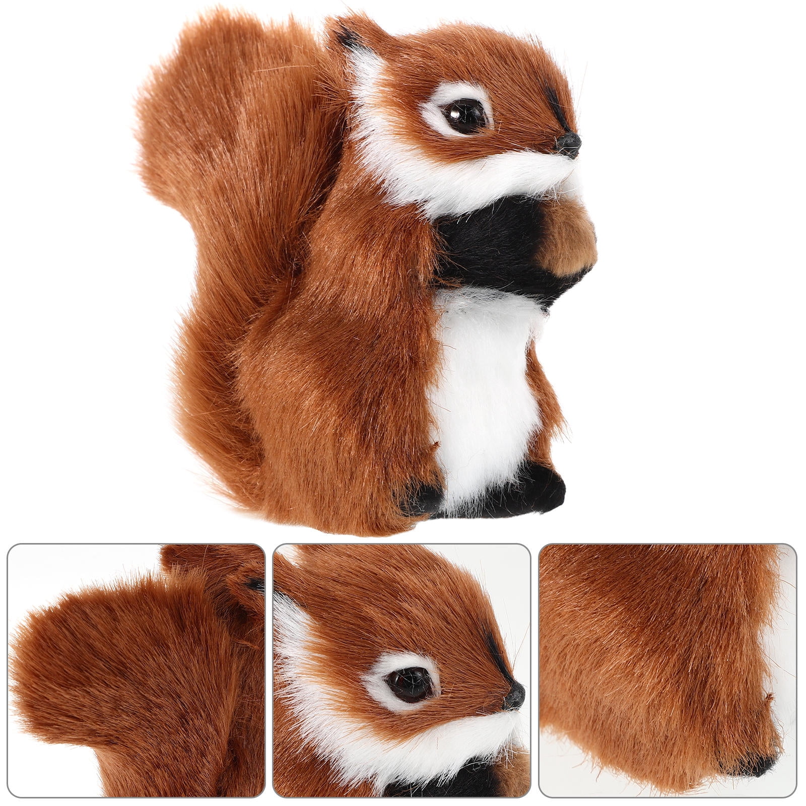HEMOTON Hemoton Adorable Furry Squirrel Plush Decoration Small Squirrel ...