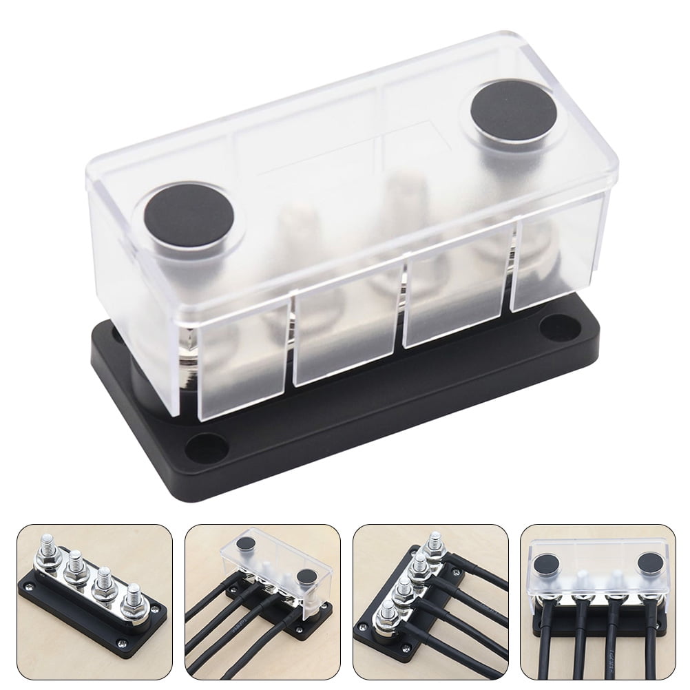 HEMOTON High Current Terminal Block Square Car Strips Terminals Black ...