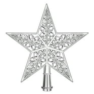 10 in. Metal Glittered Star Tree Topper, Silver - Walmart.com