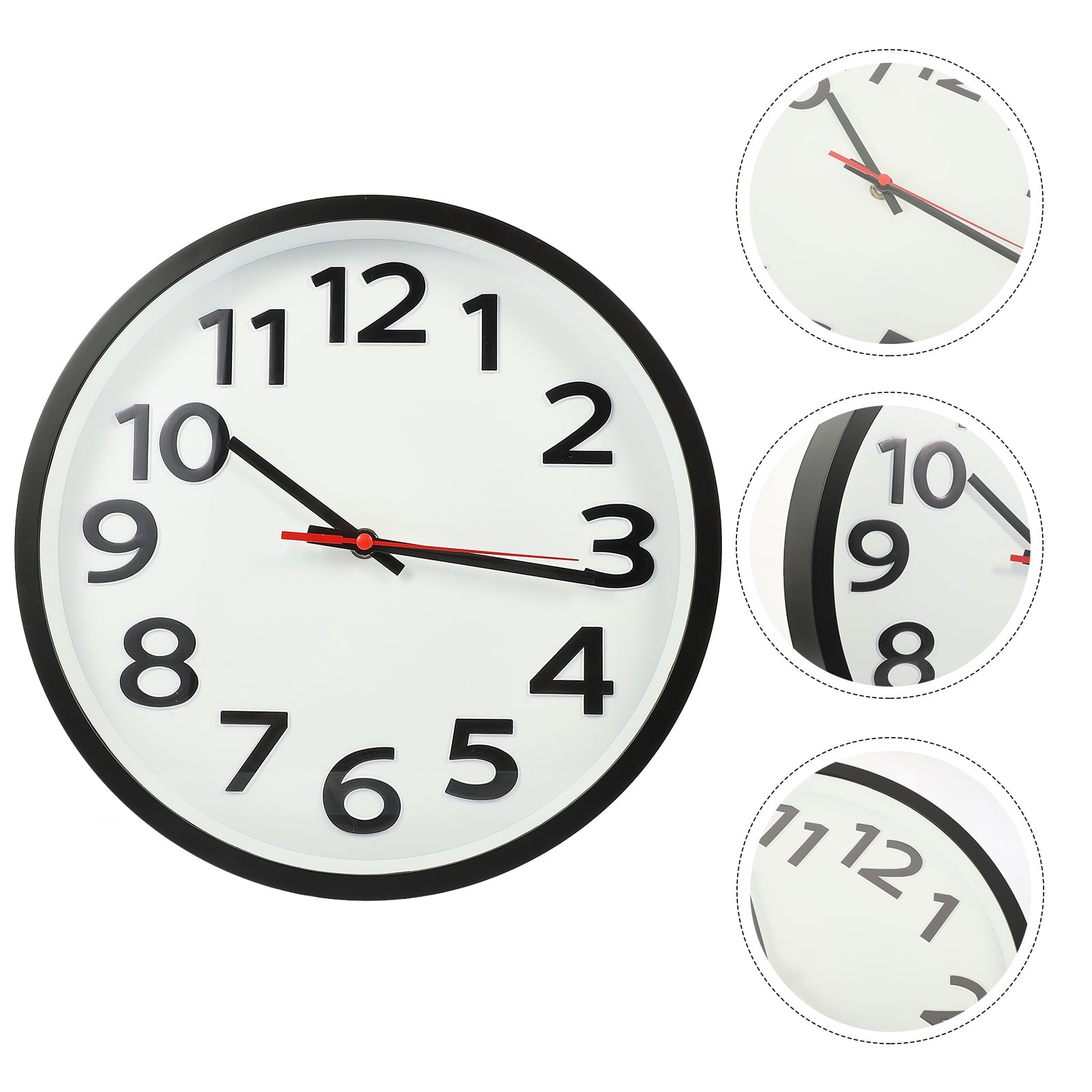 HEMOTON Home 12 Inch Clock Café Clock Wall Clock 4.1X30X30CM White ...