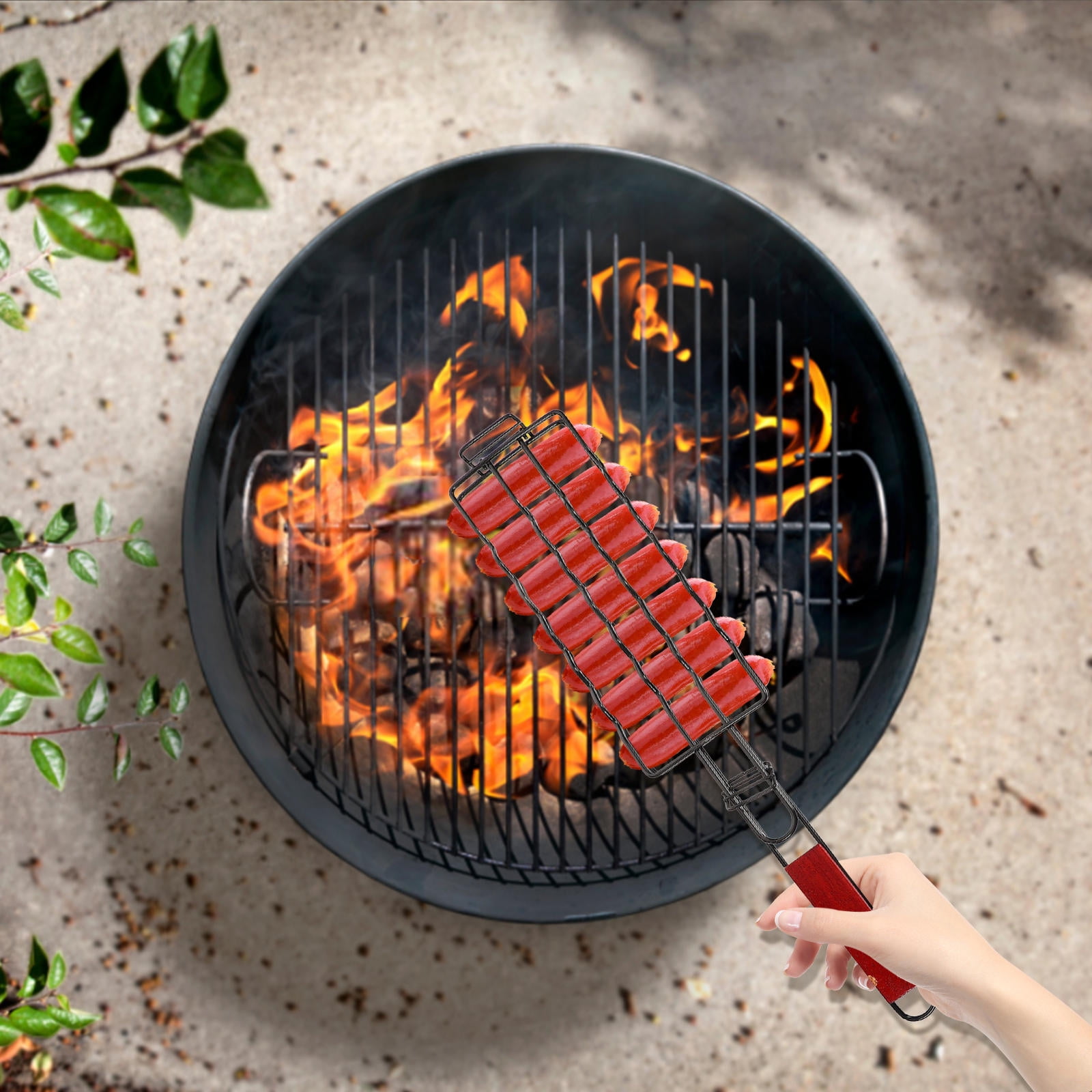 HEMOTON Hot Dog Rack And BBQ Sausage Holder With Hot Dog Grill Holder ...