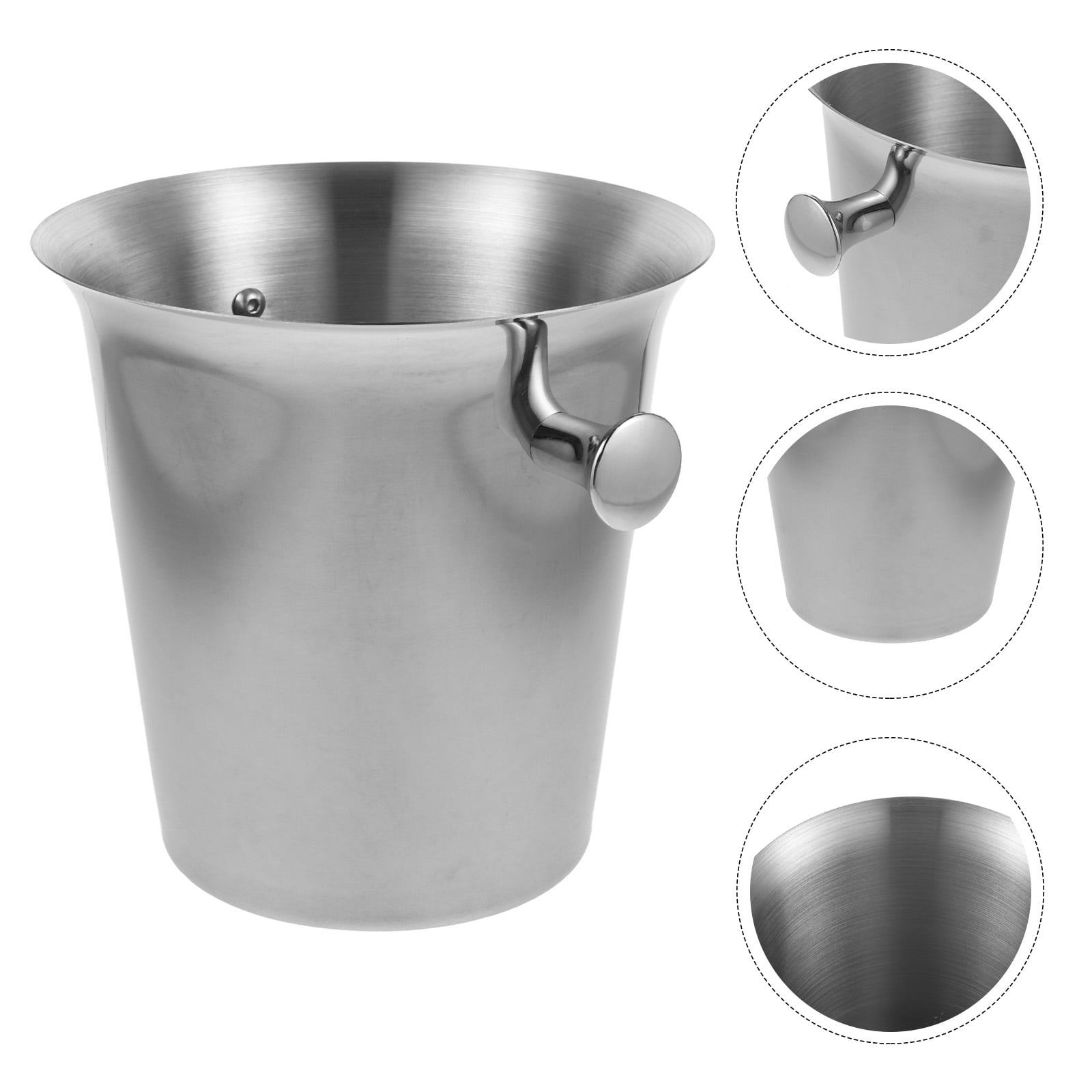 HEMOTON Ice Cube Bucket Wine Chiller for Parties Buckets LED Bar Silver ...