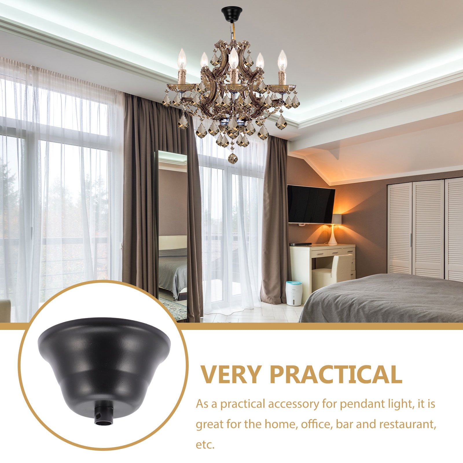 SOPOTUTU Farmhouse Ceiling Light Canopy Ceiling Cover Plate Black Iron Prevent Water Splash 4Pcs ...