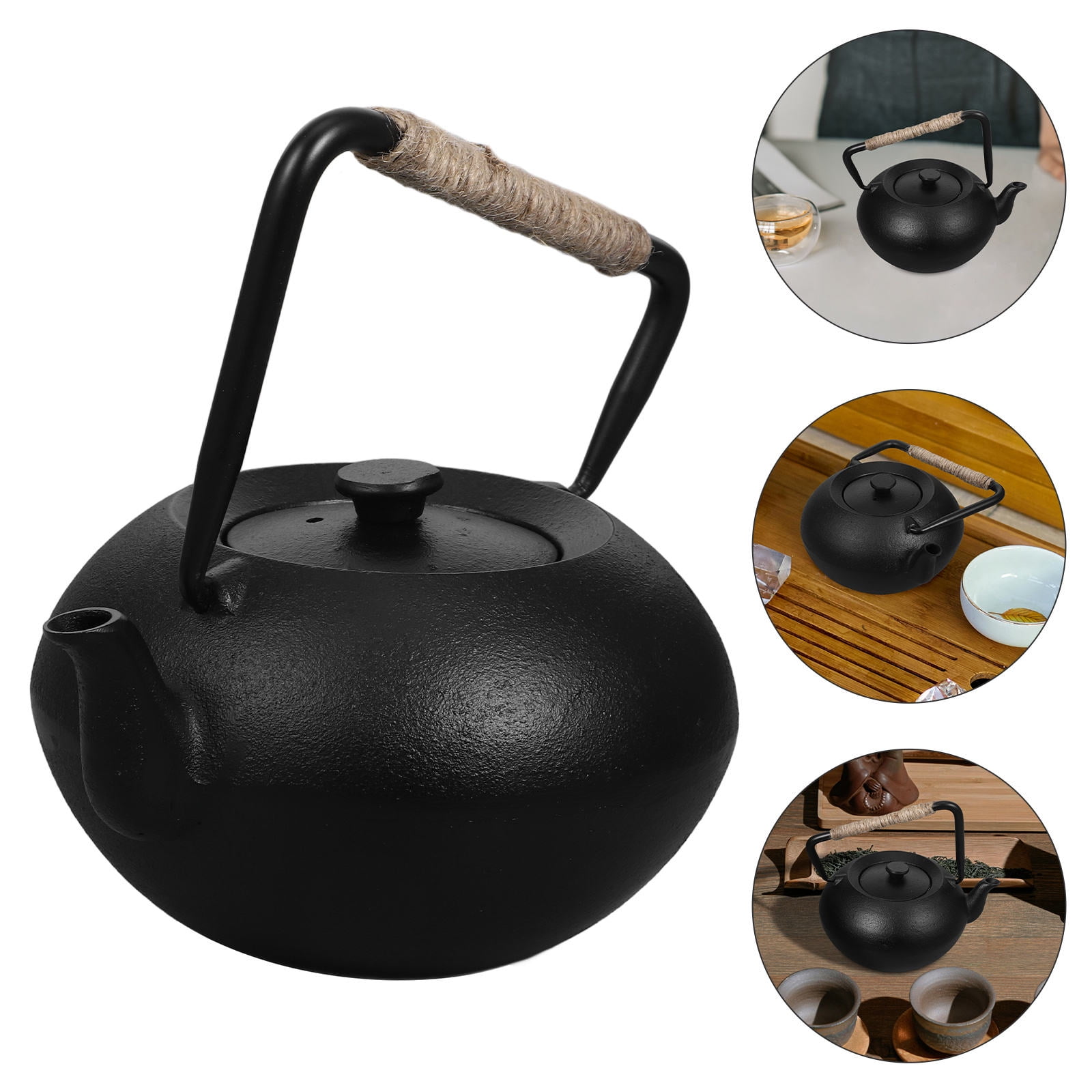 HEMOTON Japanese Cast Iron Tea Kettle 600ml Stovetop Teapot Hot Water ...