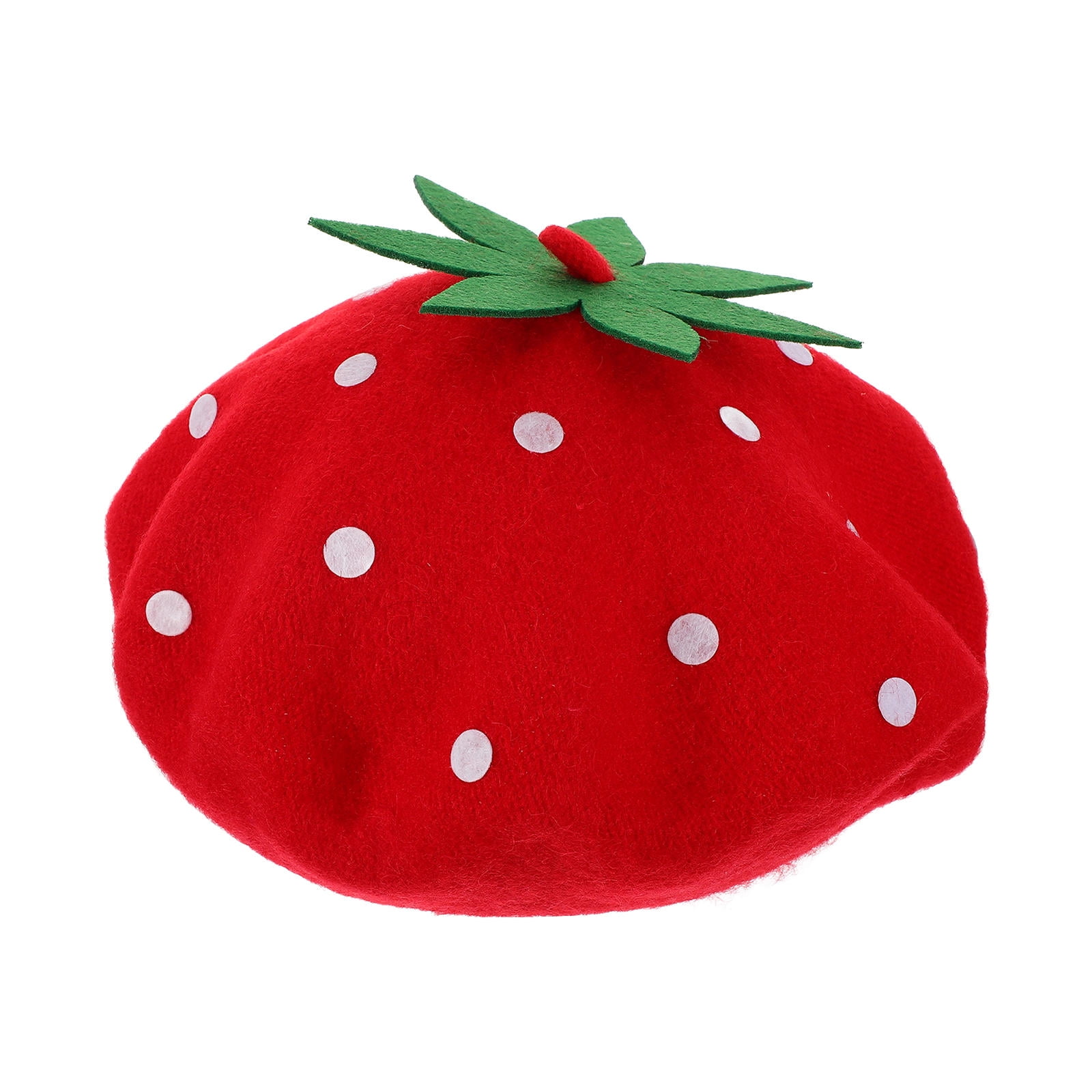 HEMOTON Kawaii Strawberry Beret Wool Comfortable Cosplay Strawberry ...
