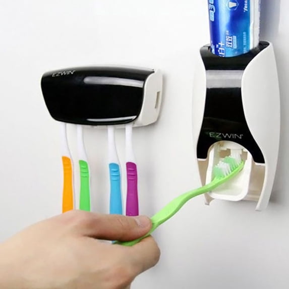 HEMOTON Kid Automatic Toothpaste Dispenser Toothbrush Holder for Travel ...
