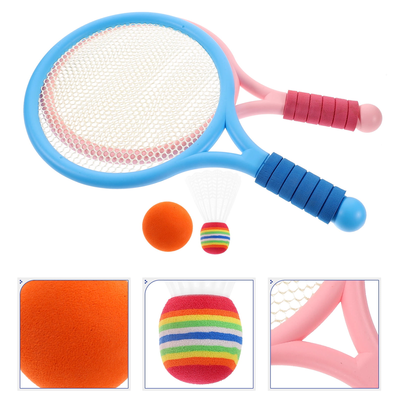 HEMOTON Kids Badminton Racket Set with Durable Plastic Rackets and ...