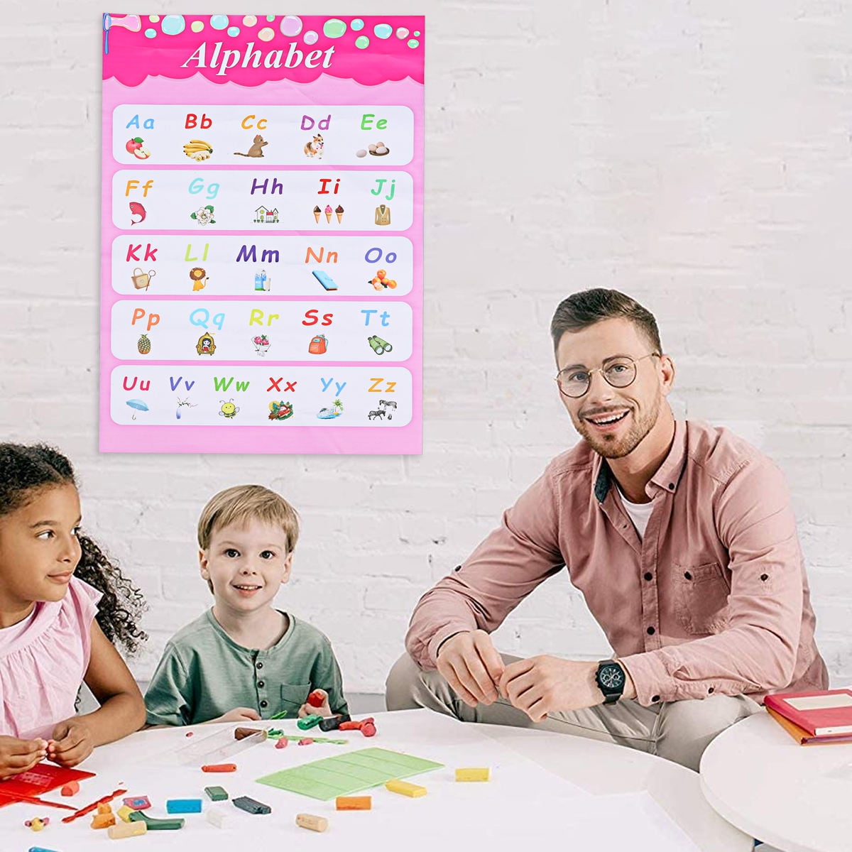 HEMOTON Kids Posters Enlightenment English Hanging Chart Educational ...