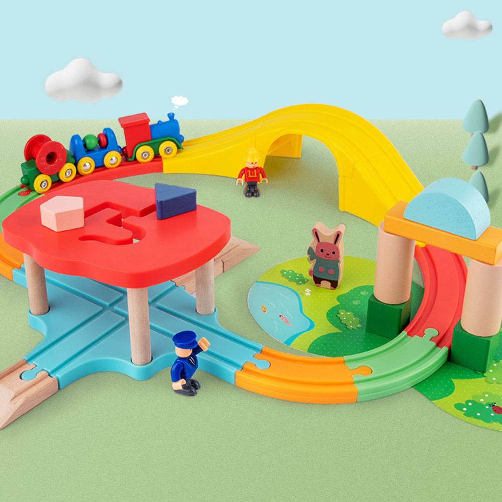 HEMOTON 你 车轨 Kids Railway Toy Round Edges and Corners Train Child ...