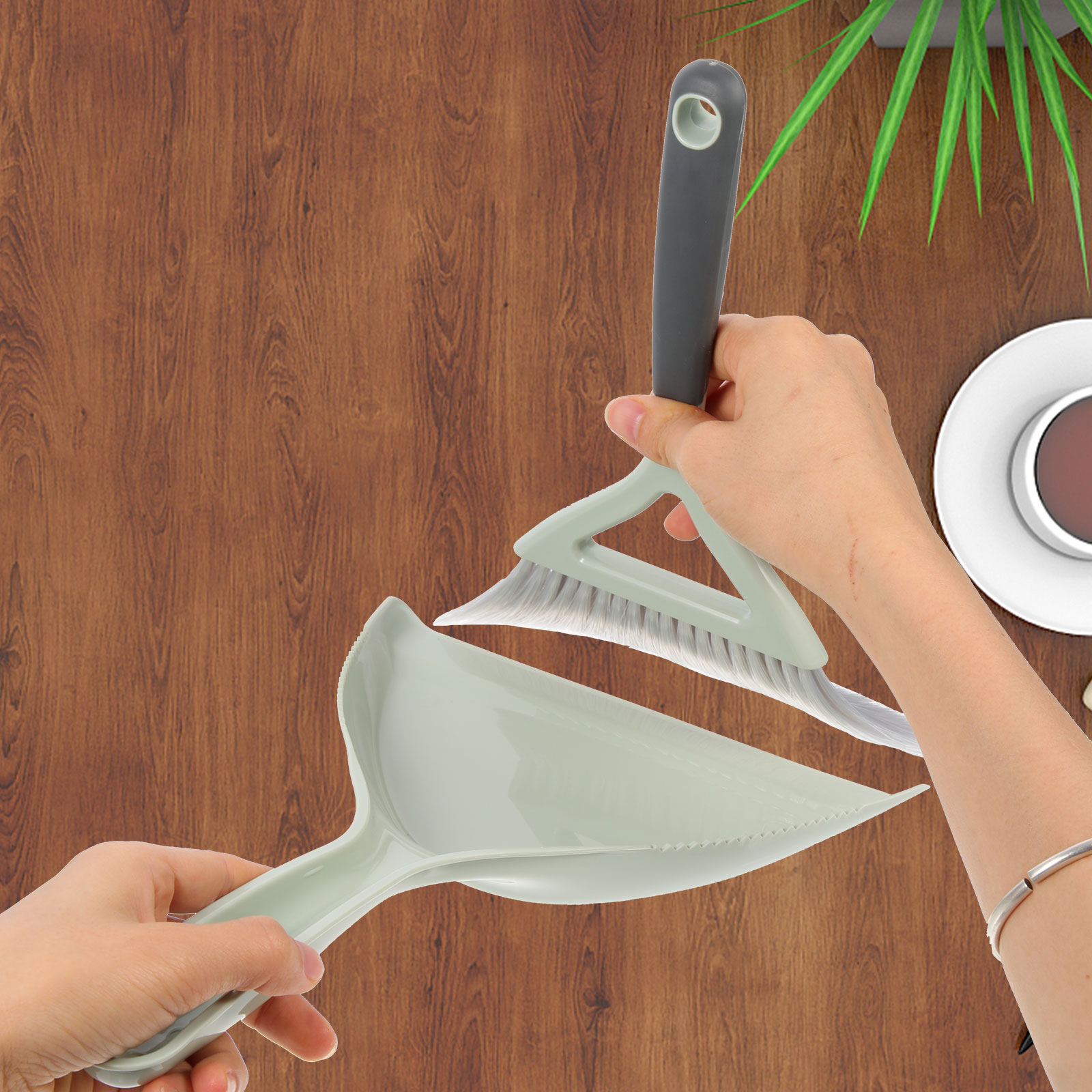 HEMOTON Kitchen Dust Mini Broom Set Portable Dustpan Cleaning Device ...