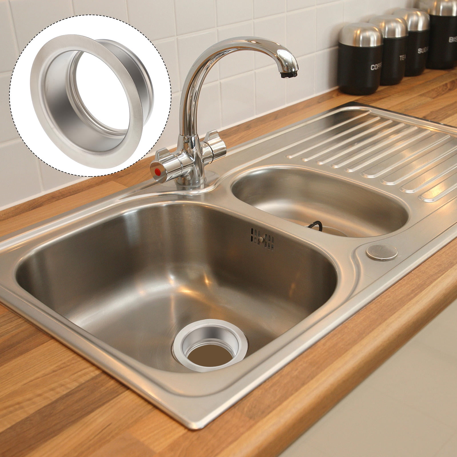 HEMOTON Kitchen Sink Drain Stainless Steel Hole Waste Disposal Flange ...