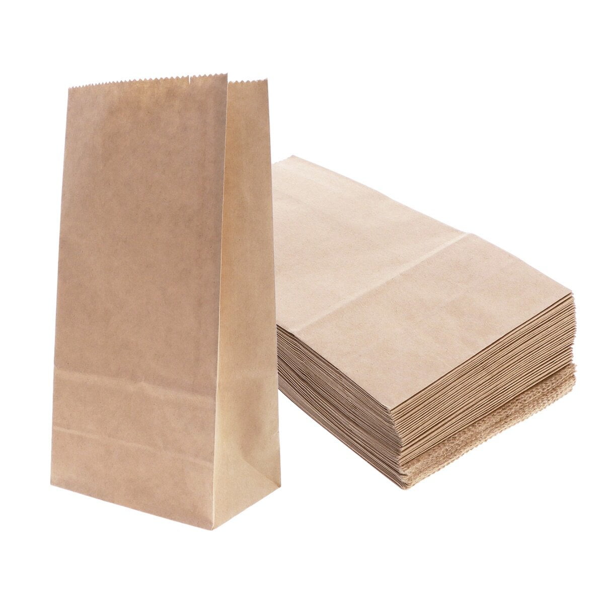 HEMOTON Kraft Paper Food Pouch with Square Bottom Design for Takeout ...